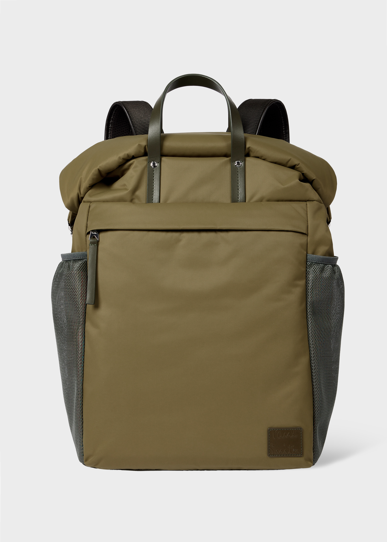 Paul Smith Khaki Utilitarian Roll-Top Nylon Backpack | King's Cross
