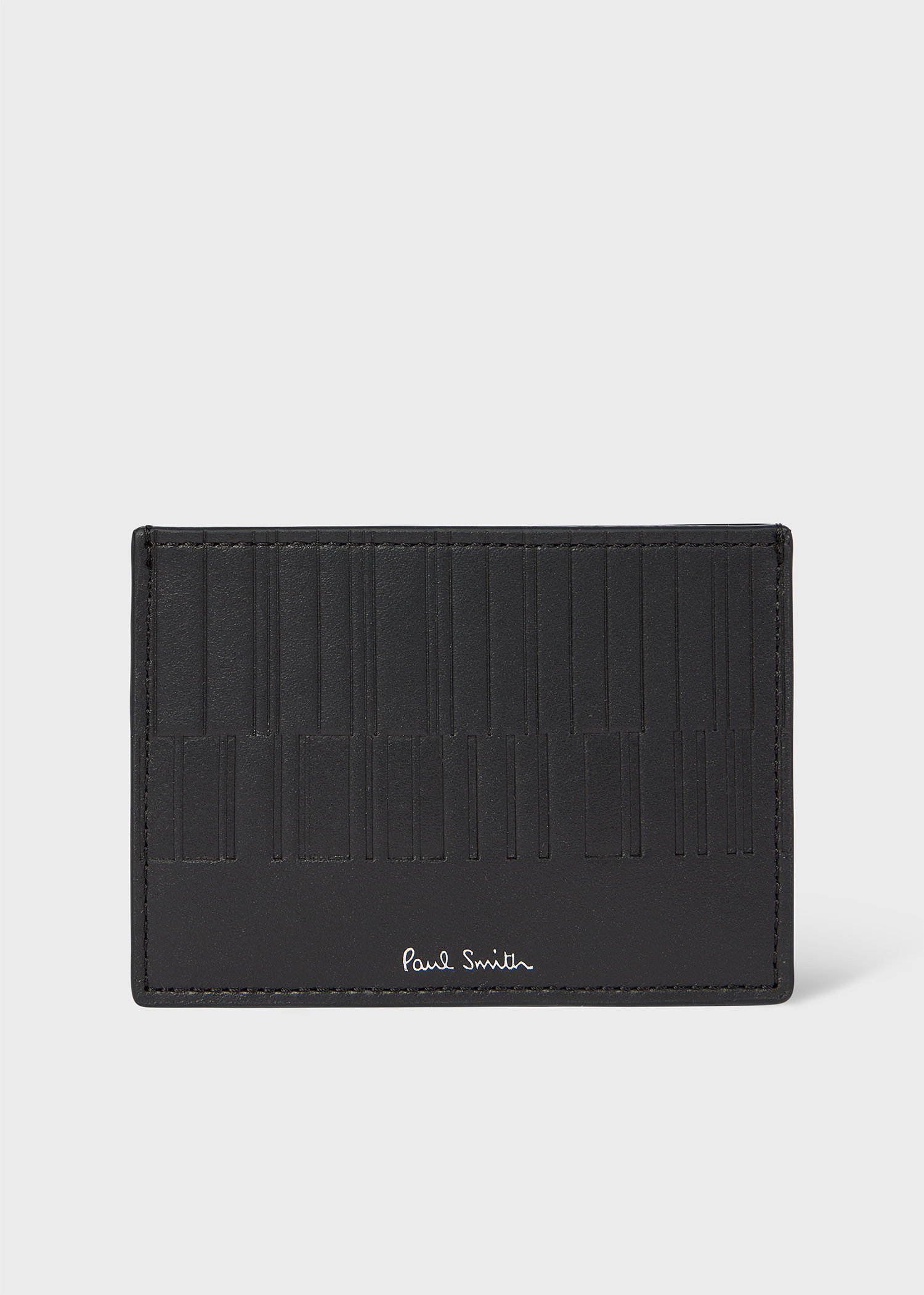 Dark Brown Leather 'Shadow Stripe' Card Holder