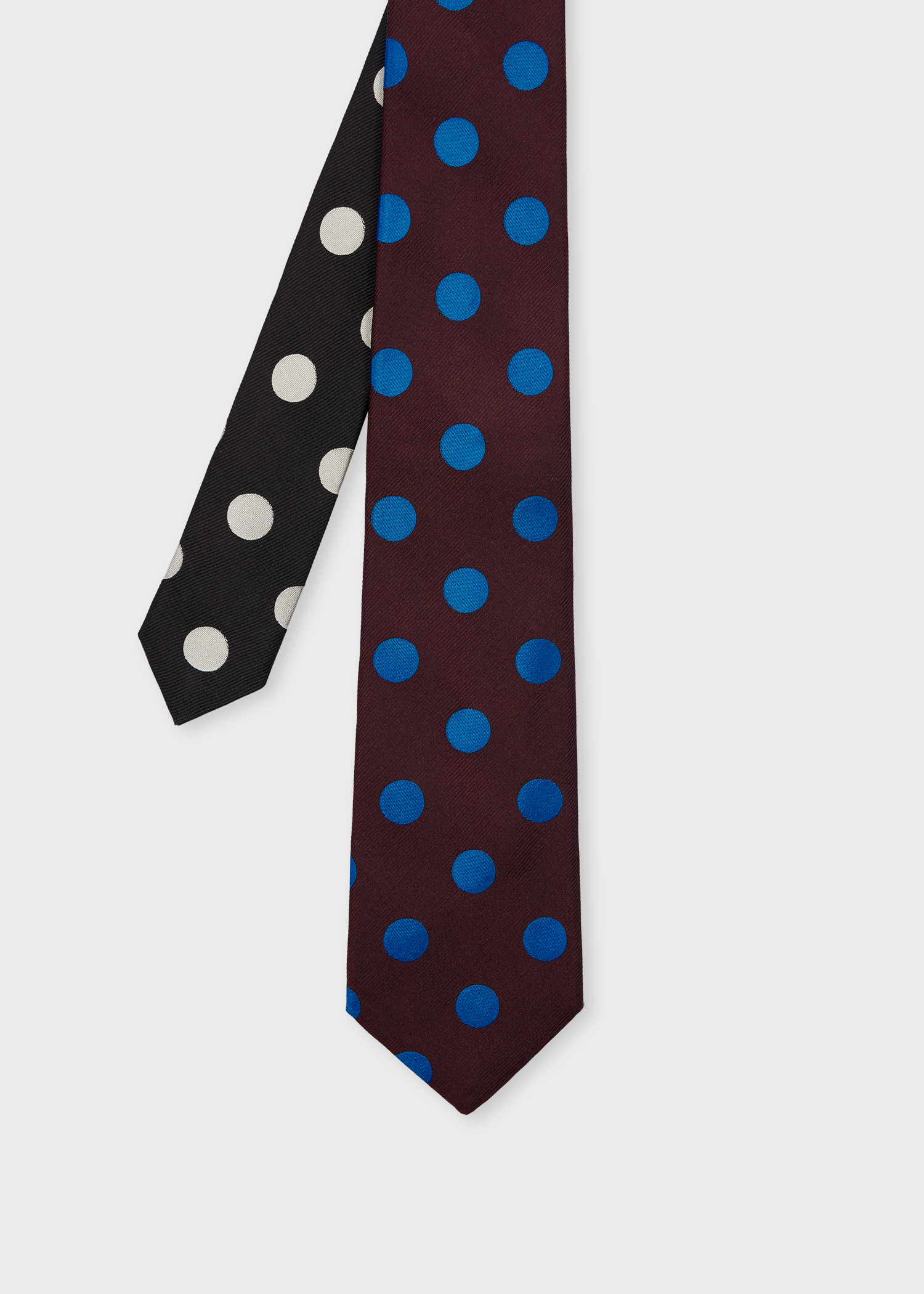 Burgundy Silk Polka Dot Contrast Tie