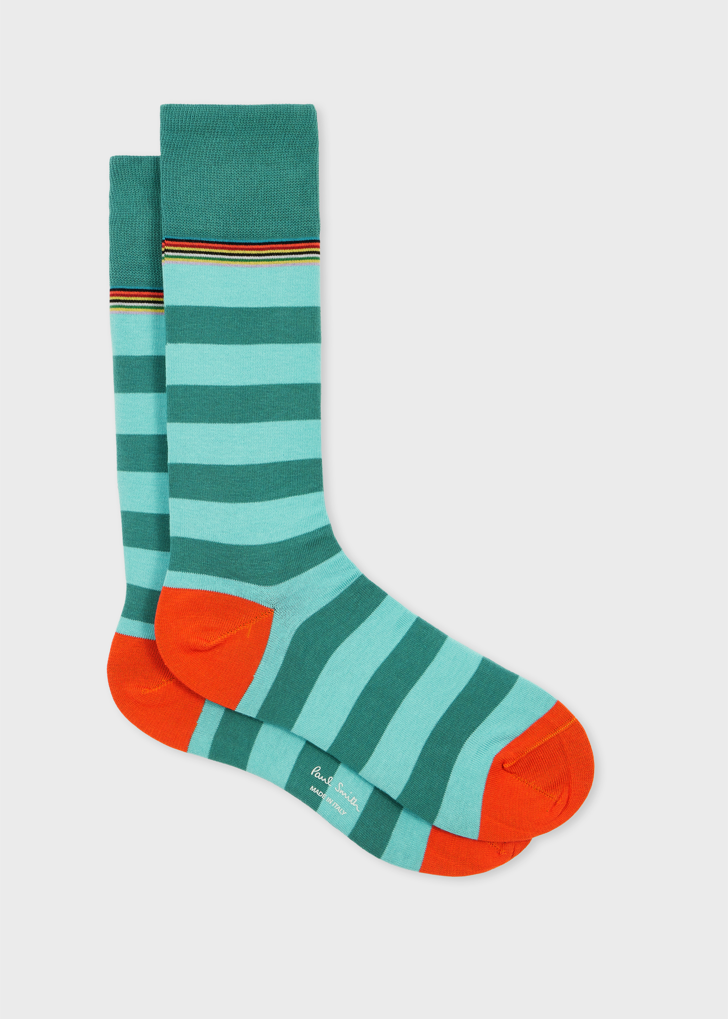 Green Contrast 'Signature Stripe' Socks