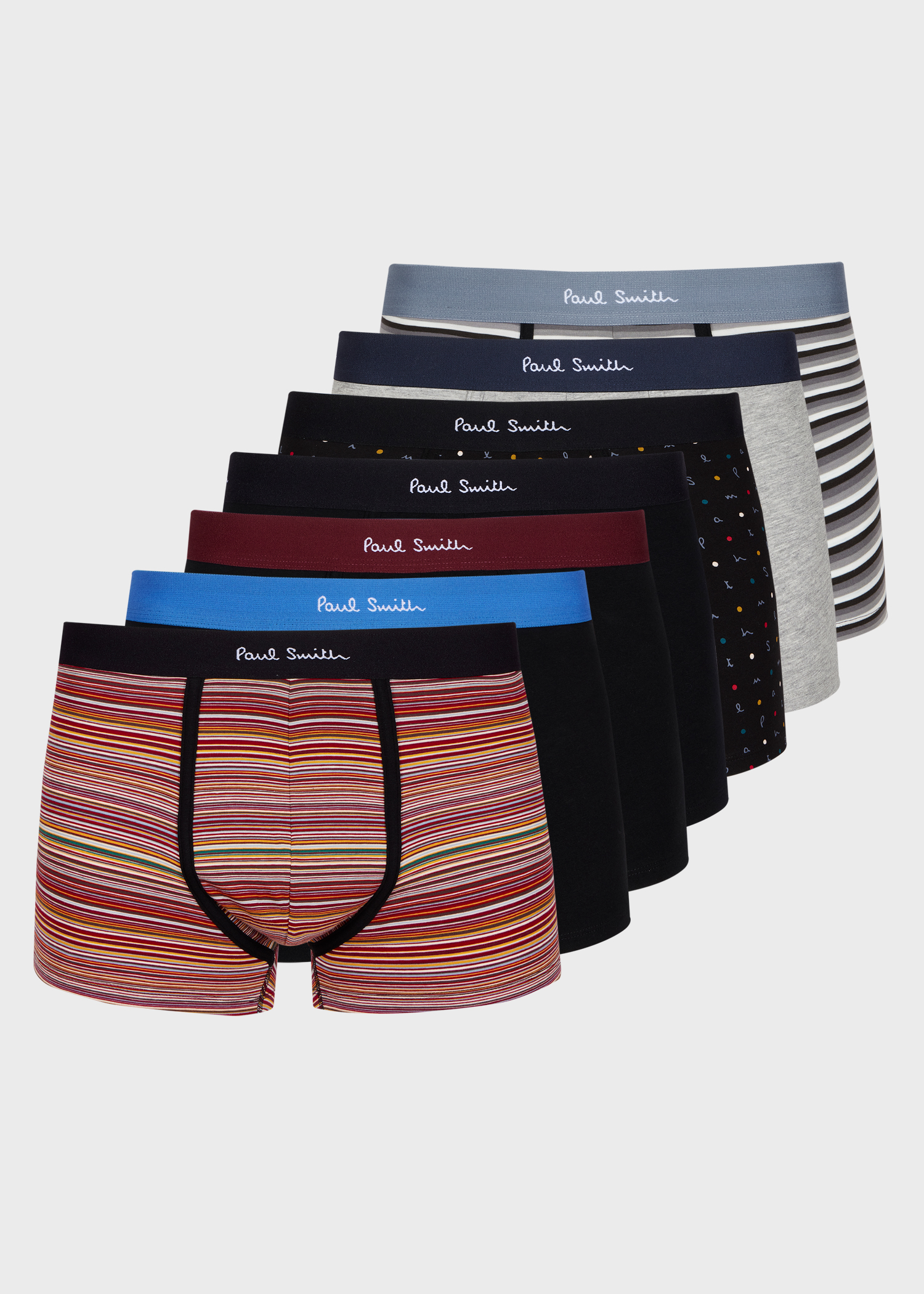 Men's Mixed 'Signature Stripe' and Pattern Boxer Briefs Seven Pack