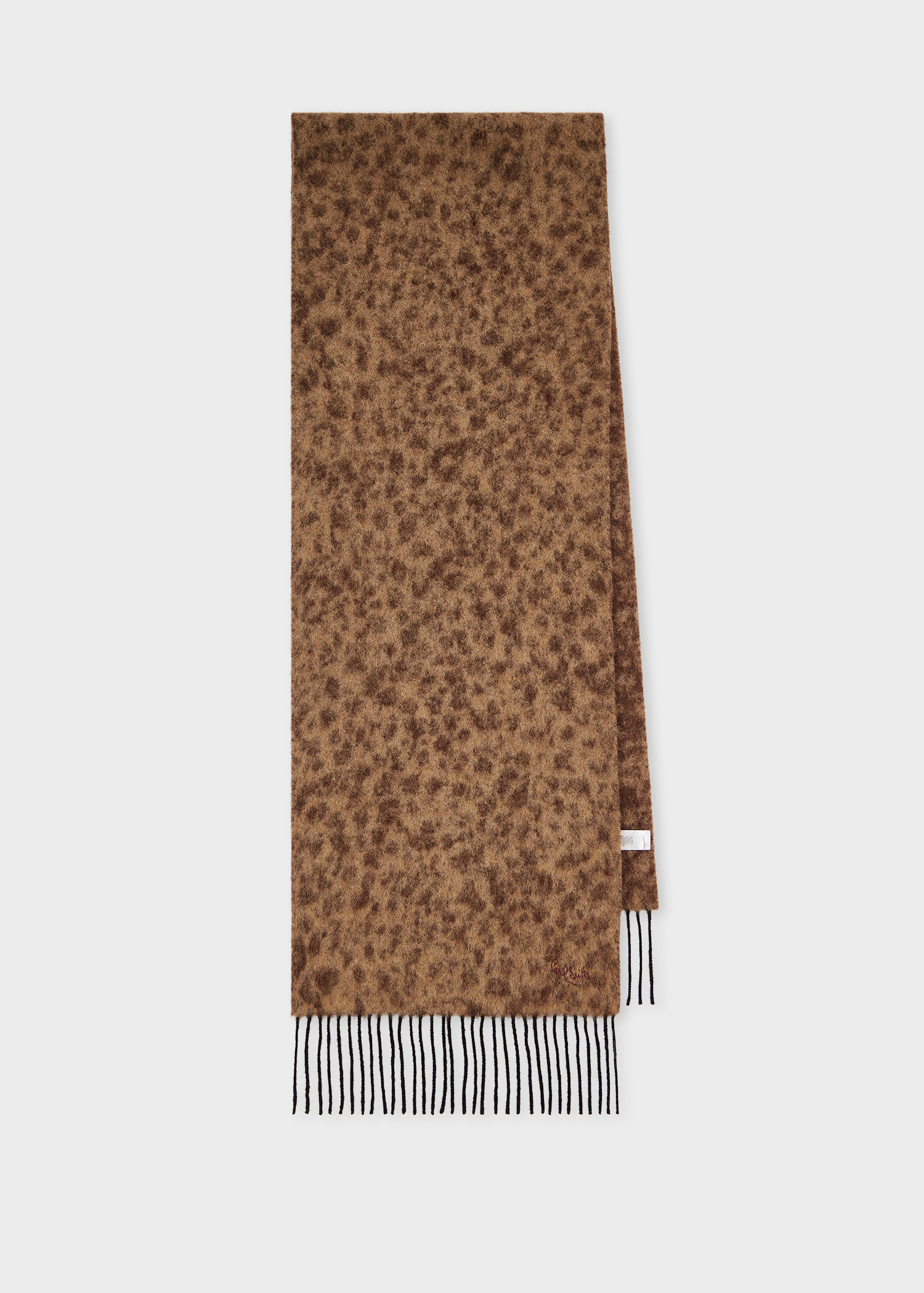 Men's Beige Tonal Leopard Scarf