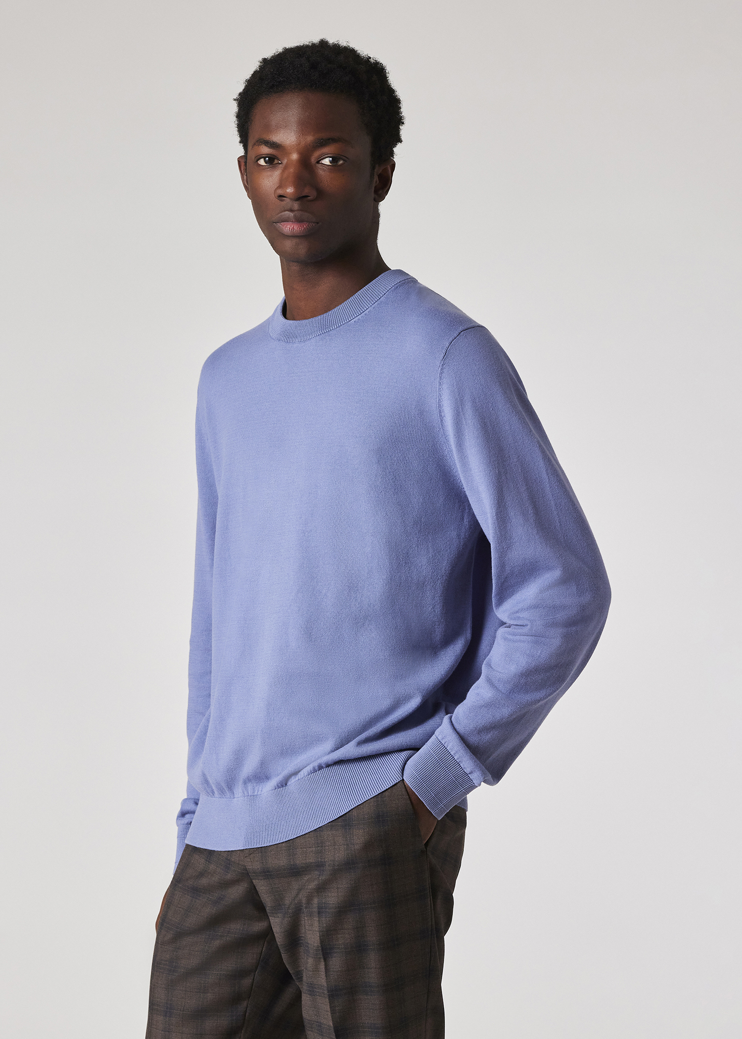 Men's Mid Blue Organic Cotton Sweater