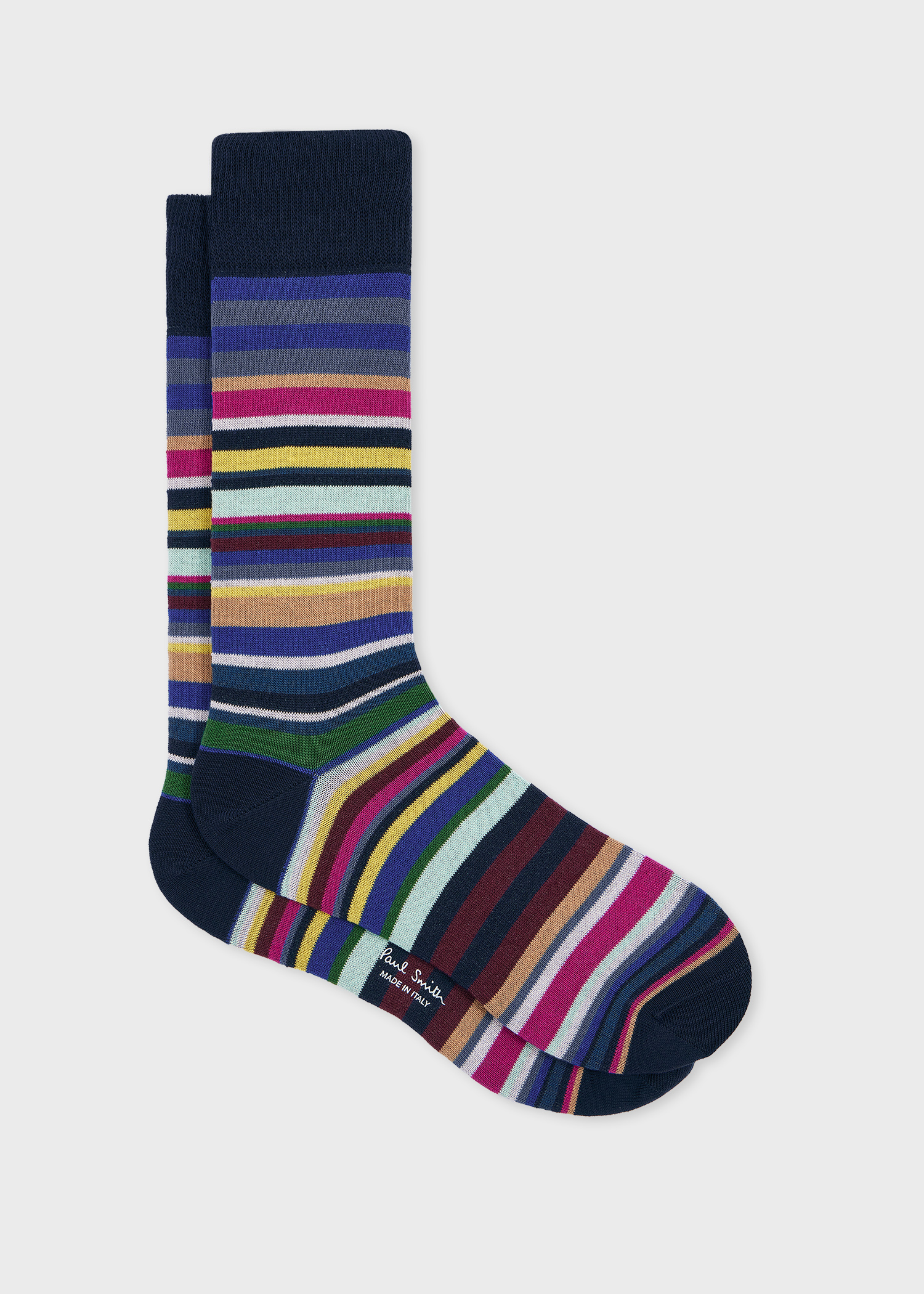 Men's Navy Mixed Multicolour Stripe Socks