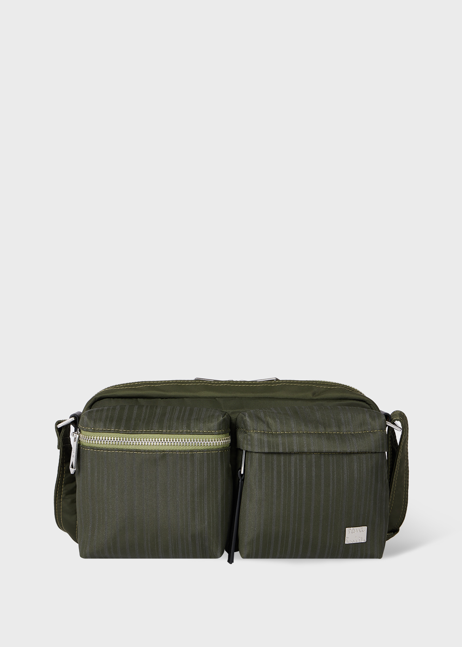 Green 'Laser Stripe' Recycled-Nylon Cross-Body Bag
