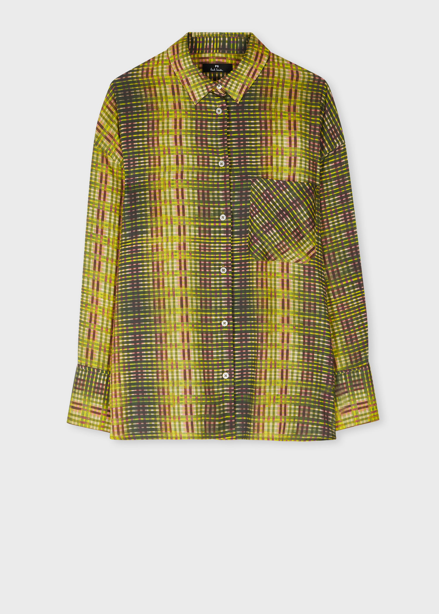 Women's Yellow and Black Check Shirt