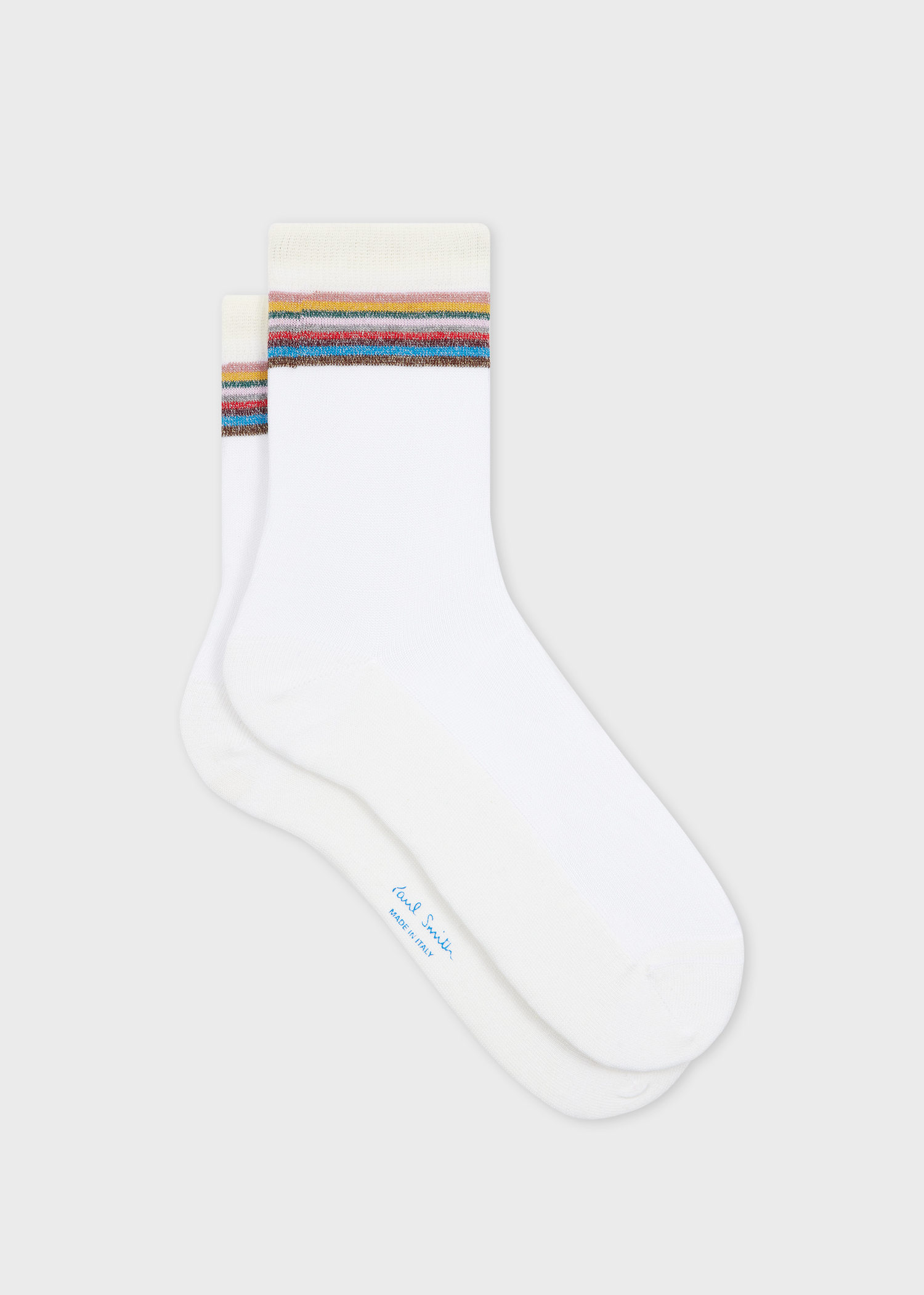 Women's White Sheer 'Signature Stripe' Socks