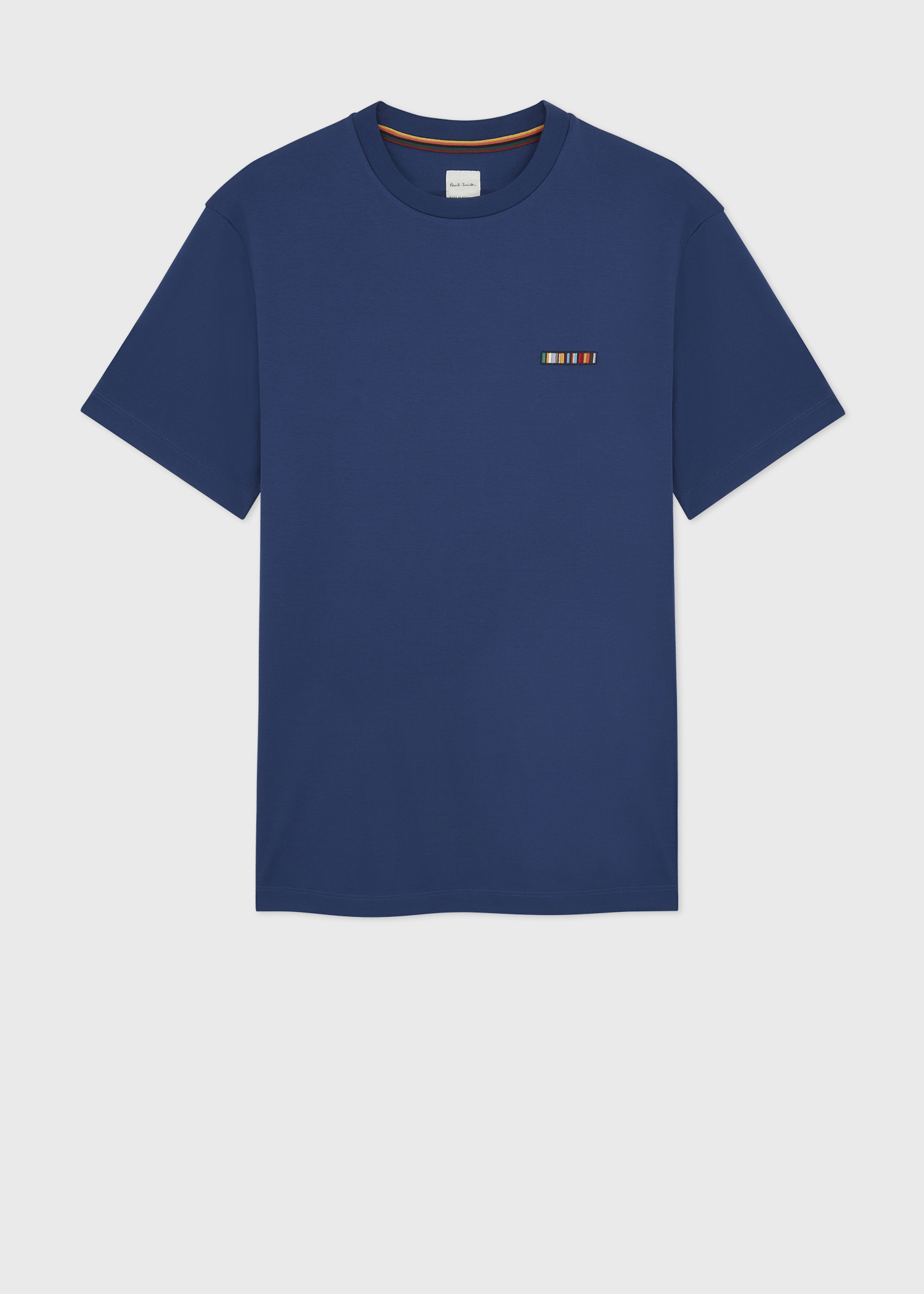 Men's Blue 'Signature Stripe' Logo T-Shirt