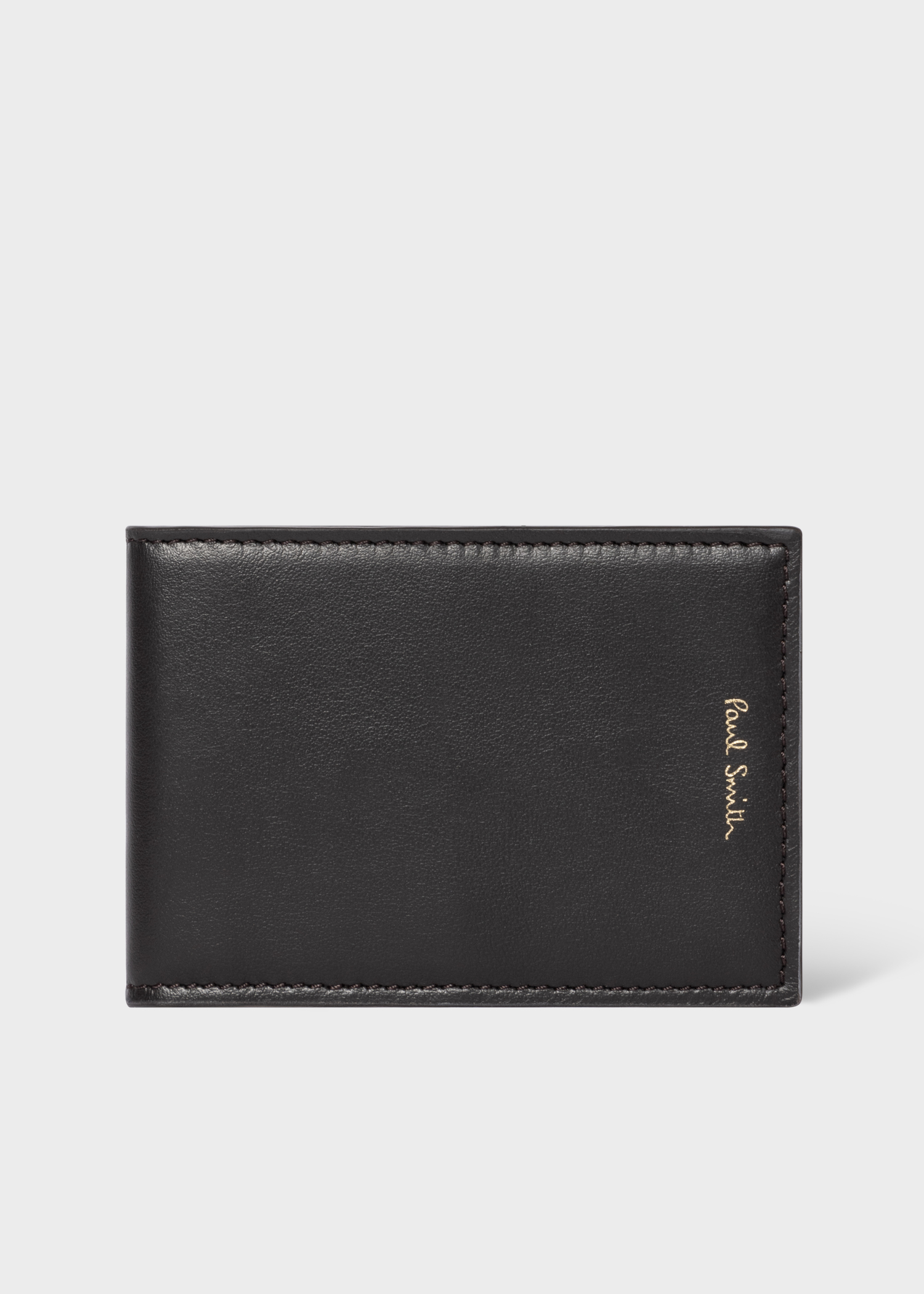 Men s Brown Colourblock Leather Credit Card Wallet