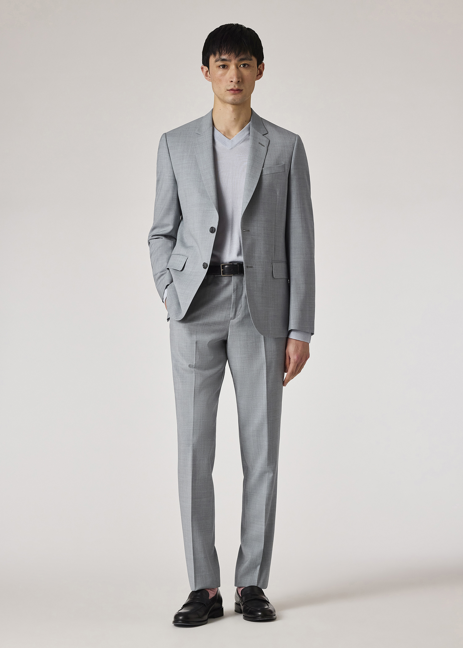 Le Soho - Costume Bleu Clair Surteint Coupe Ajustée en Laine Mélangée