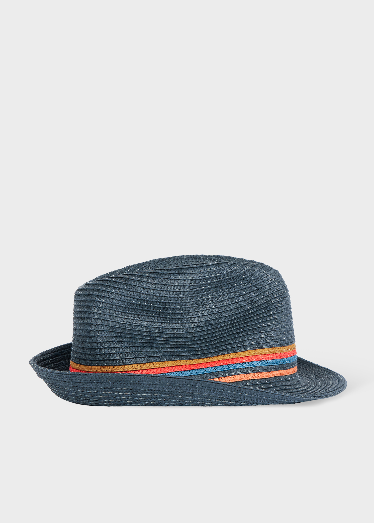 Men's Navy 'Artist Stripe' Trim 'Trilby' Hat