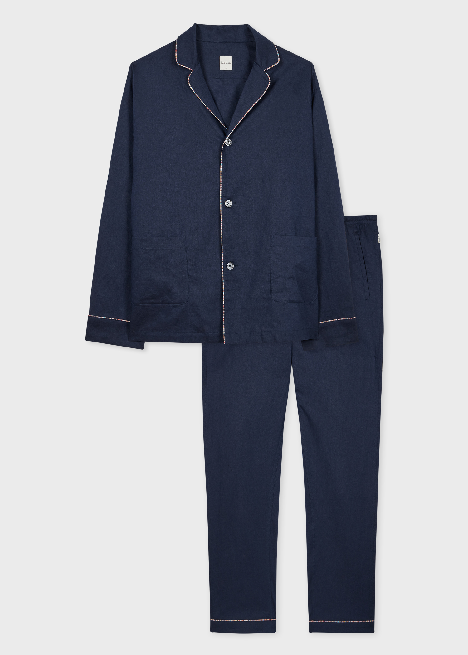 Men's Navy 'Signature Stripe' Trim Pyjama Set