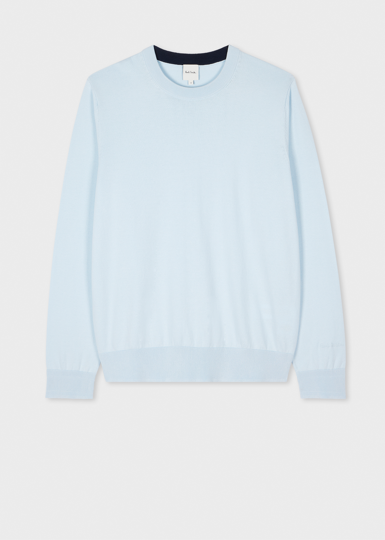 Men's Light Blue Organic Cotton Crew Neck Sweater