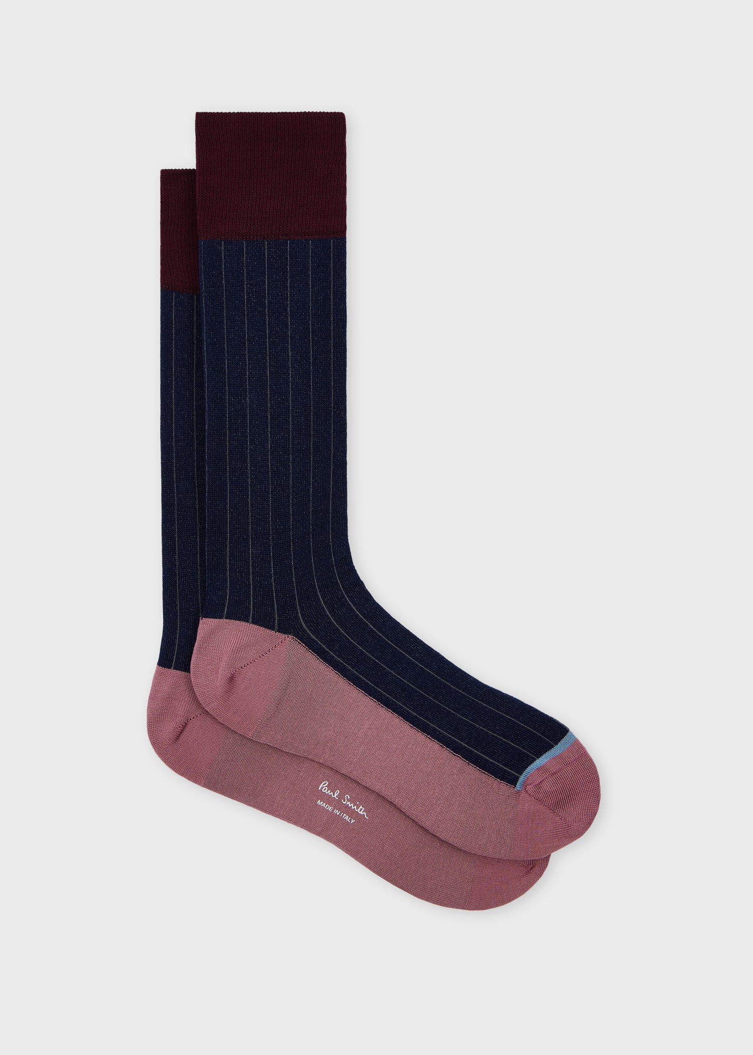 Dark Blue Colour-Block Socks Paul Smith