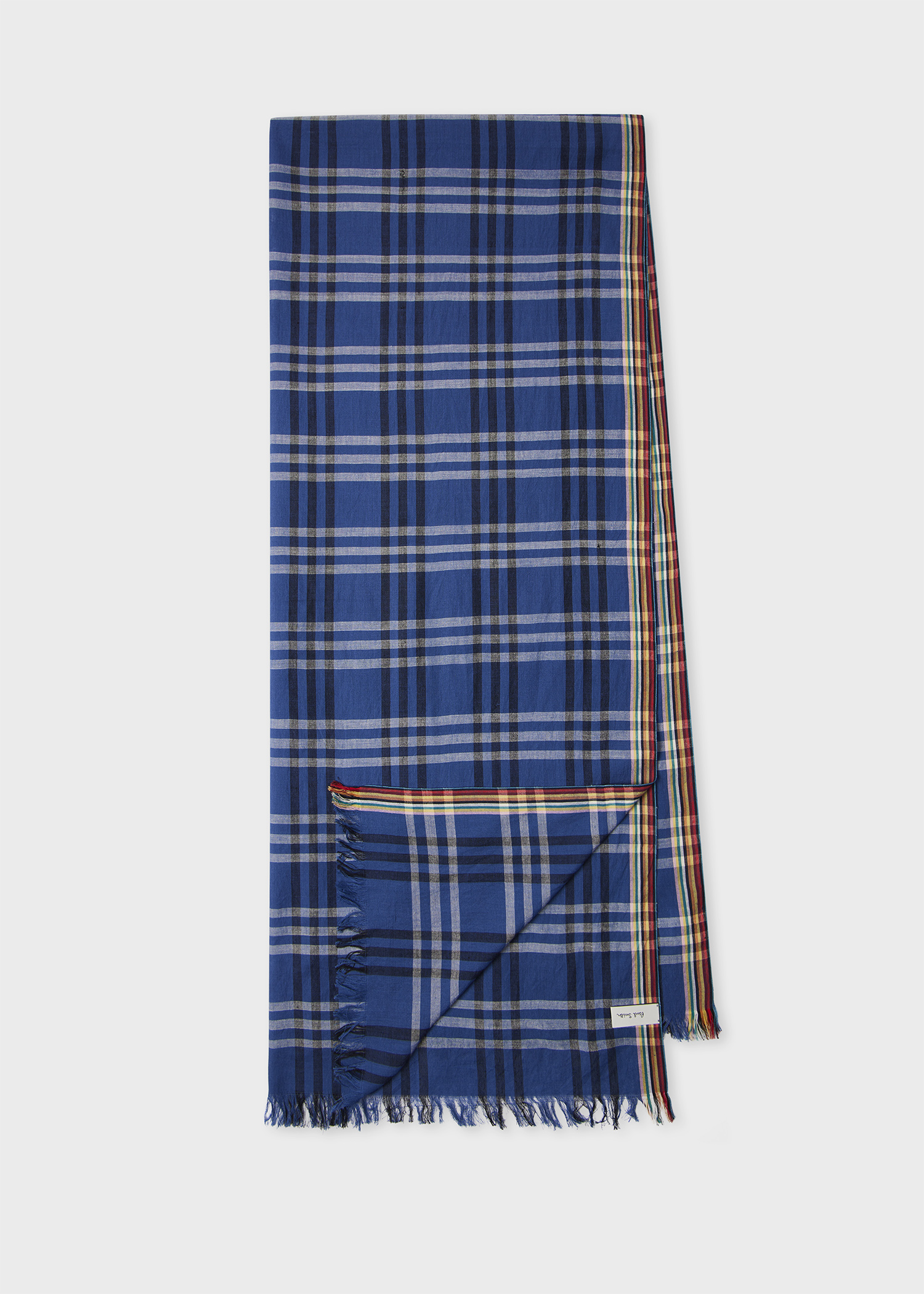 Paul Smith Blue 'Signature Stripe' Check Scarf | King's Cross