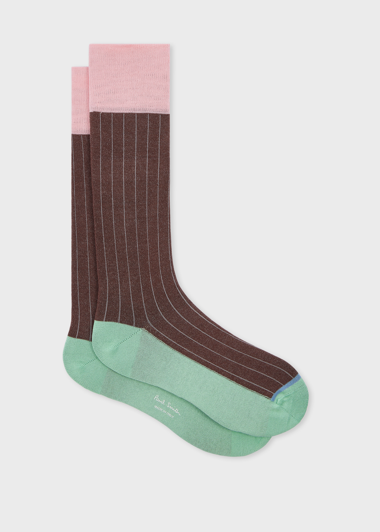 Men's Brown Colour-Block Socks