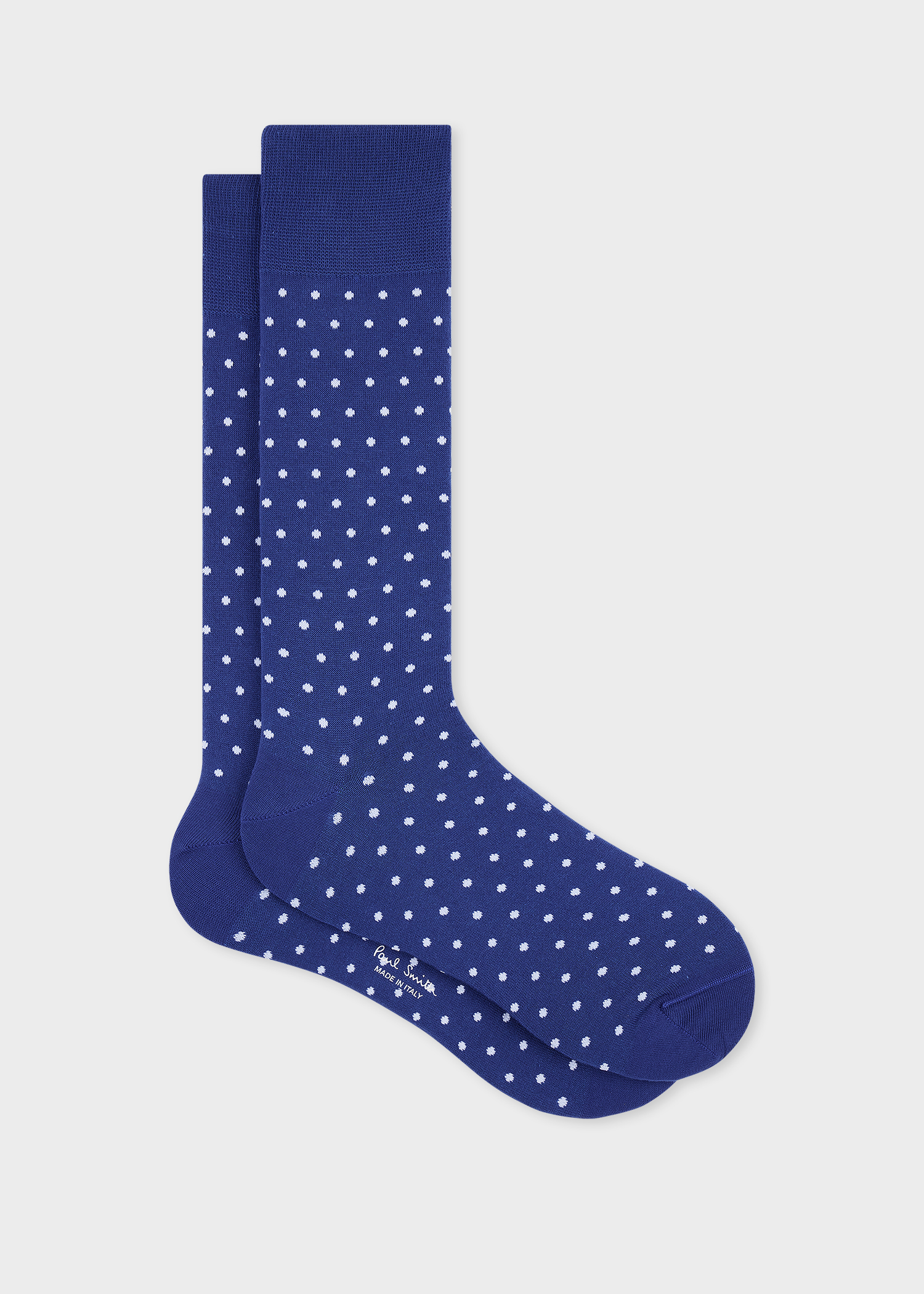 Navy Blue Cotton-Blend Polka Dot Socks