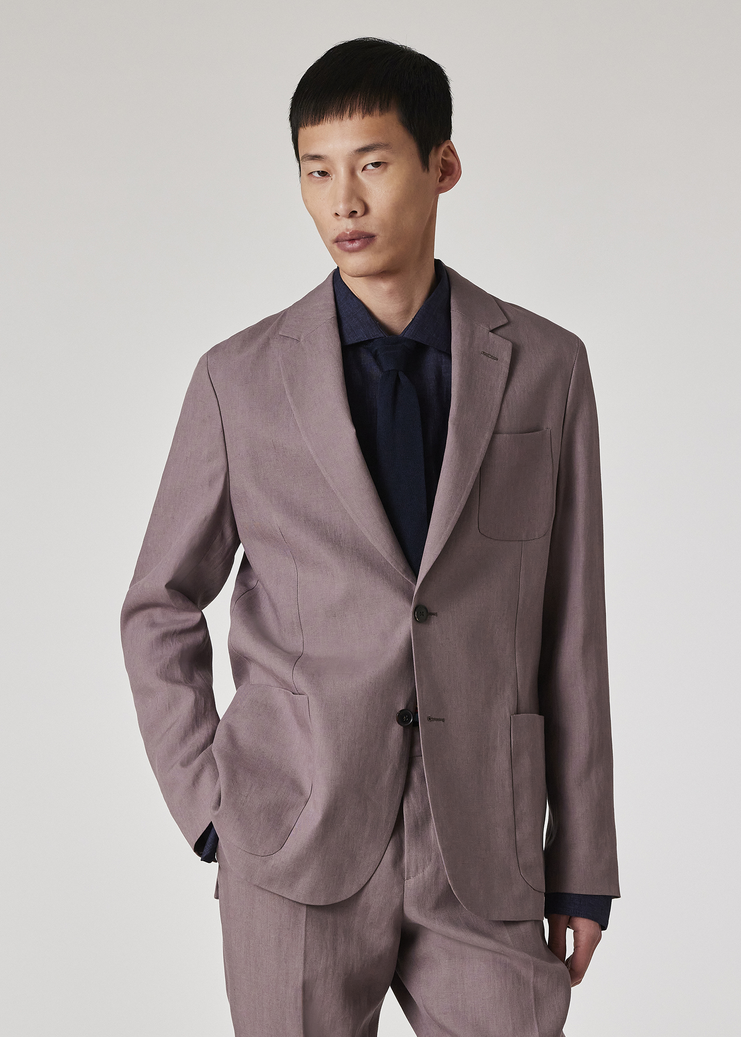 Men's Dusty Mauve Linen Unlined Blazer