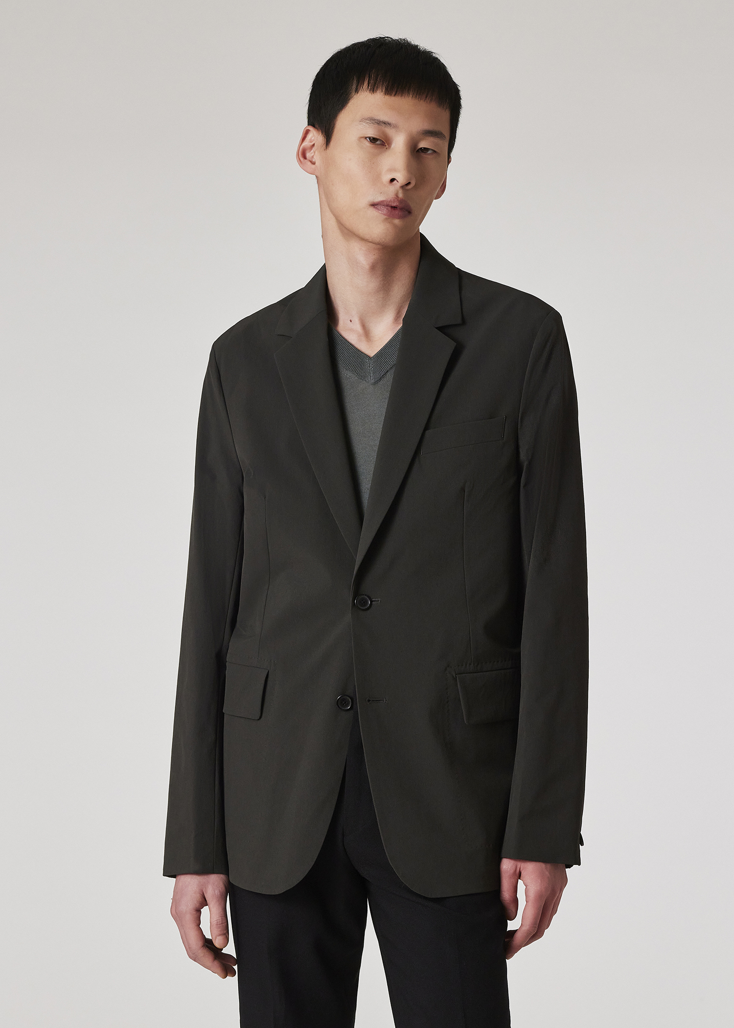 Men's Charcoal Recycled-Nylon Technical Blazer