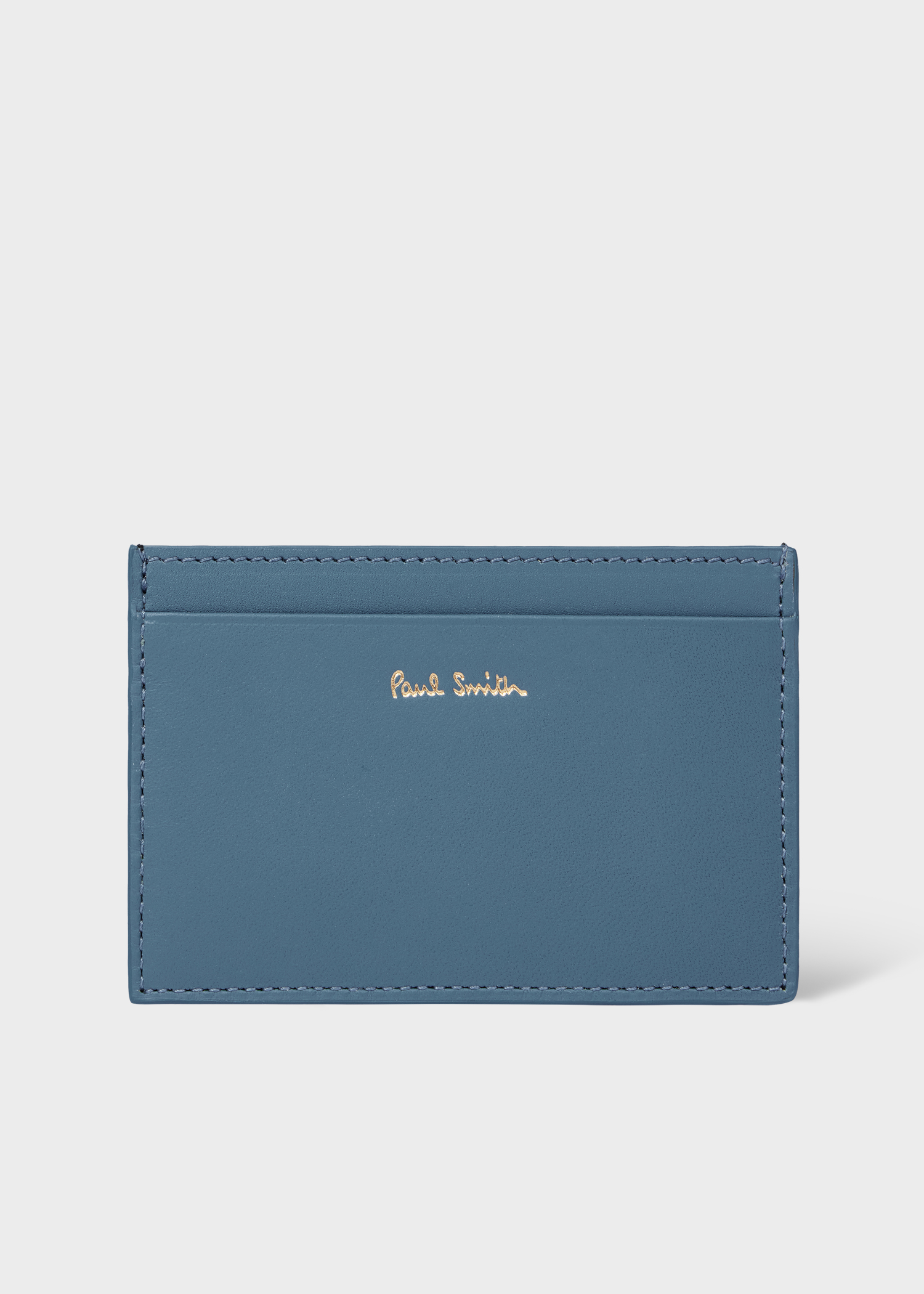 Dark Blue Leather 'Signature Stripe' Card Holder