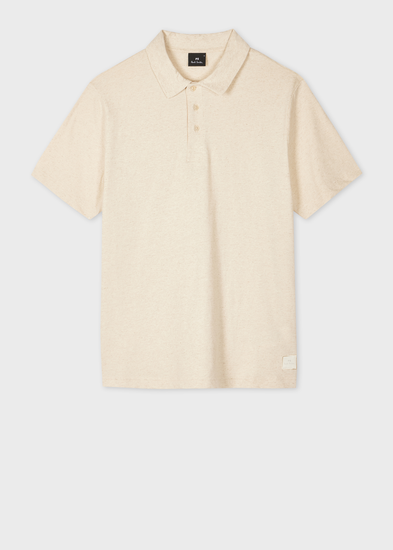 Ecru Regular-fit Linen-Blend Polo Shirt