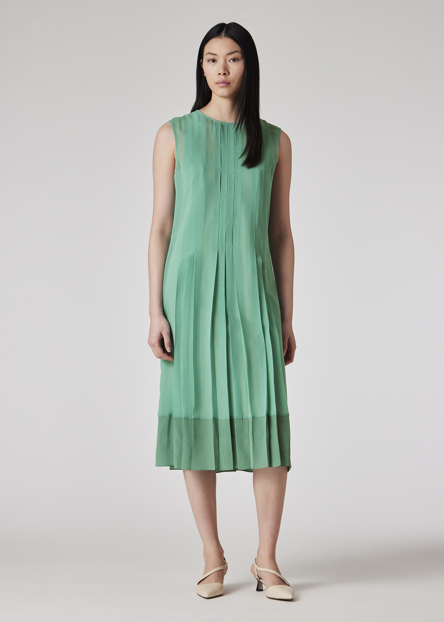 Women's Spearmint Silk Pin Tuck Dress Paul Smith