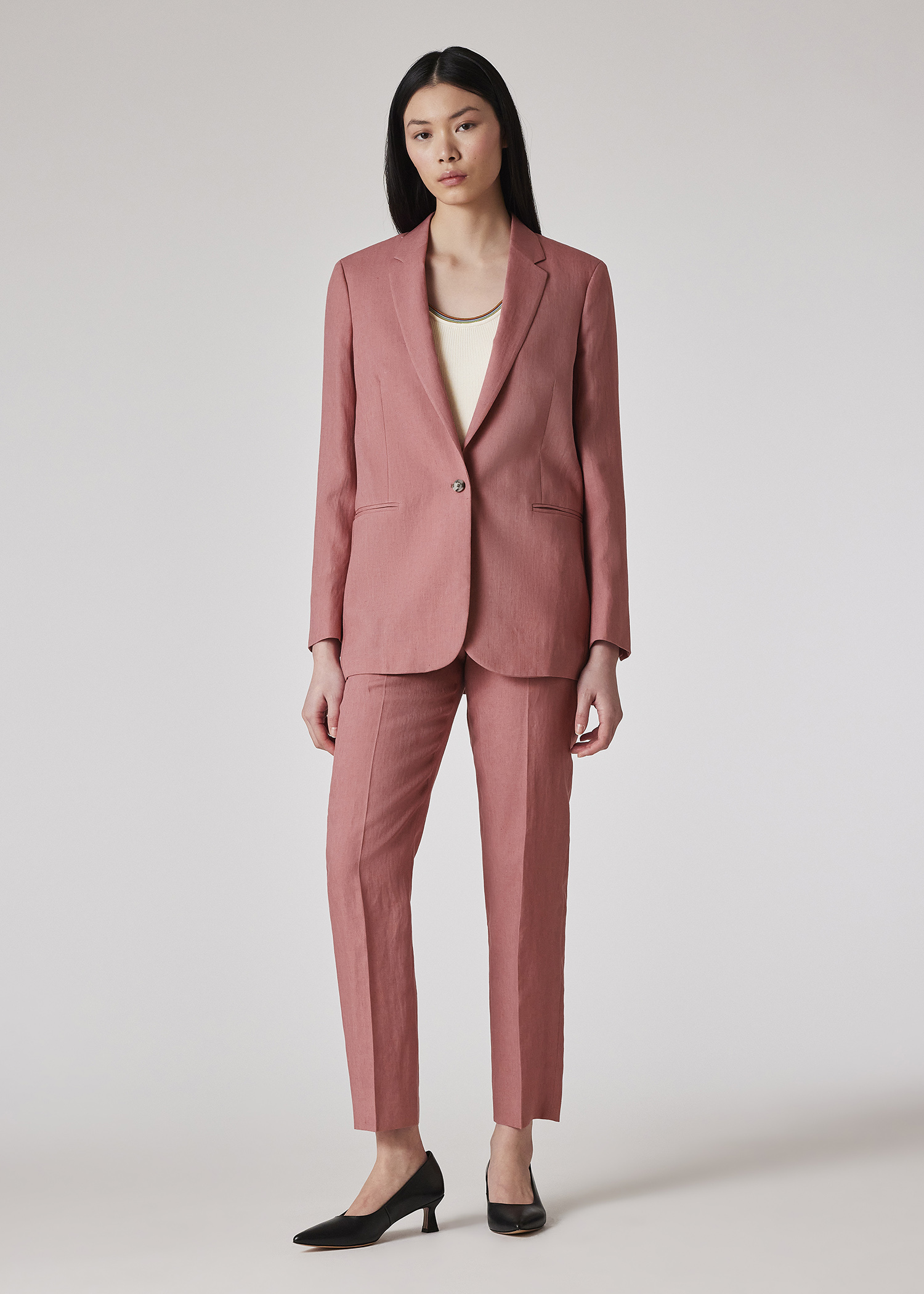 Women's Pink Linen Suit