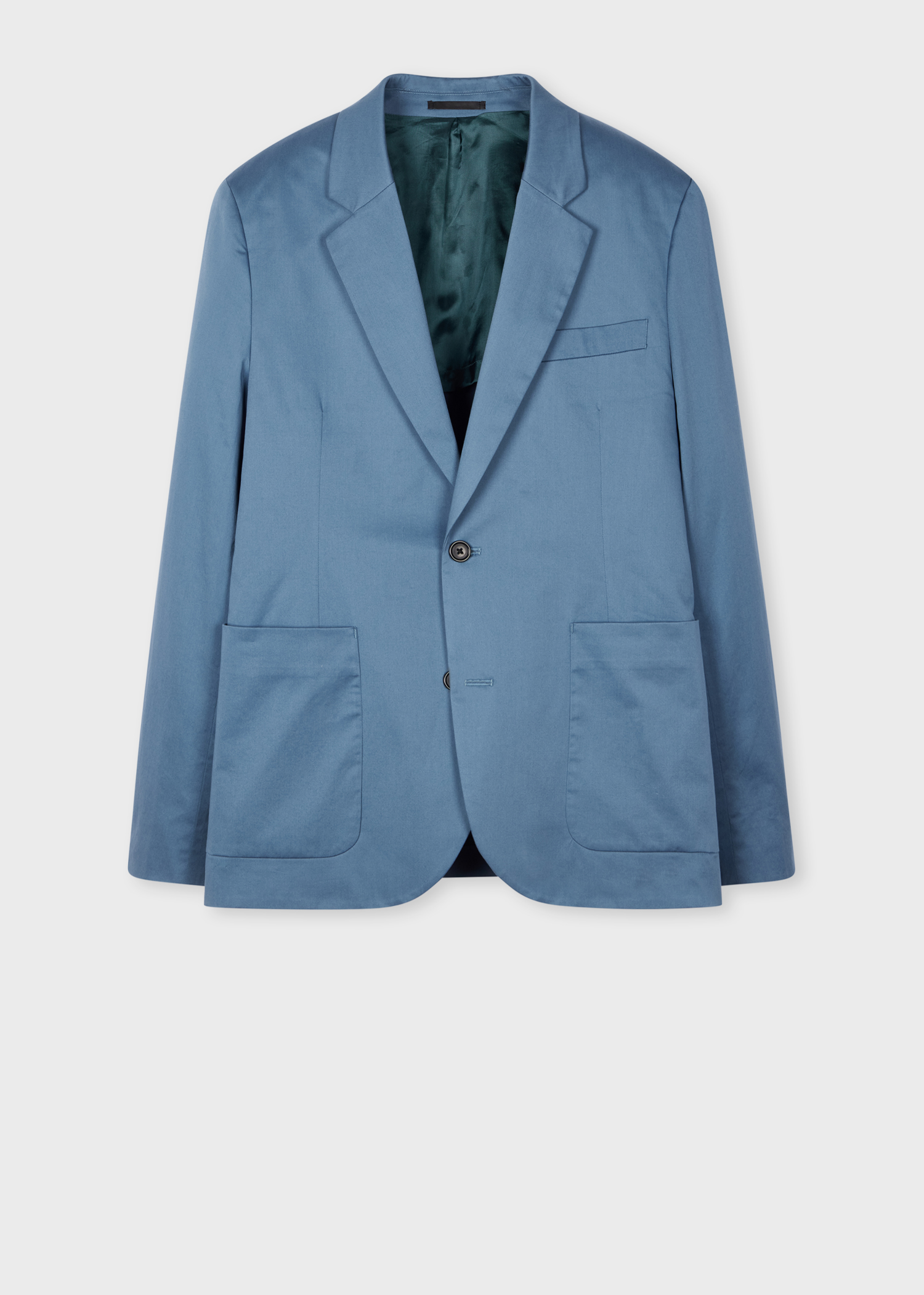 Men's Blue Stretch-Cotton Buggy-Lined Blazer