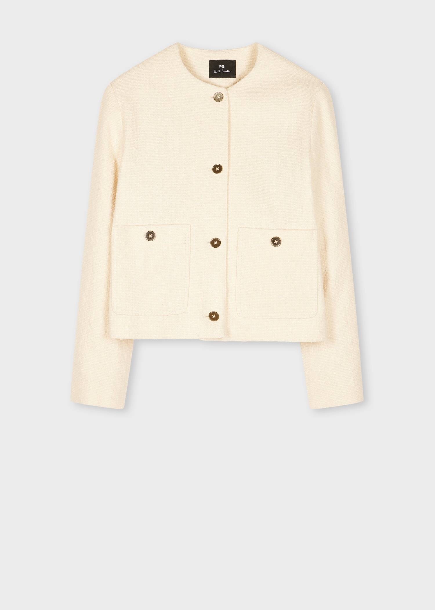 Women's Cream Boucle Cropped Jacket