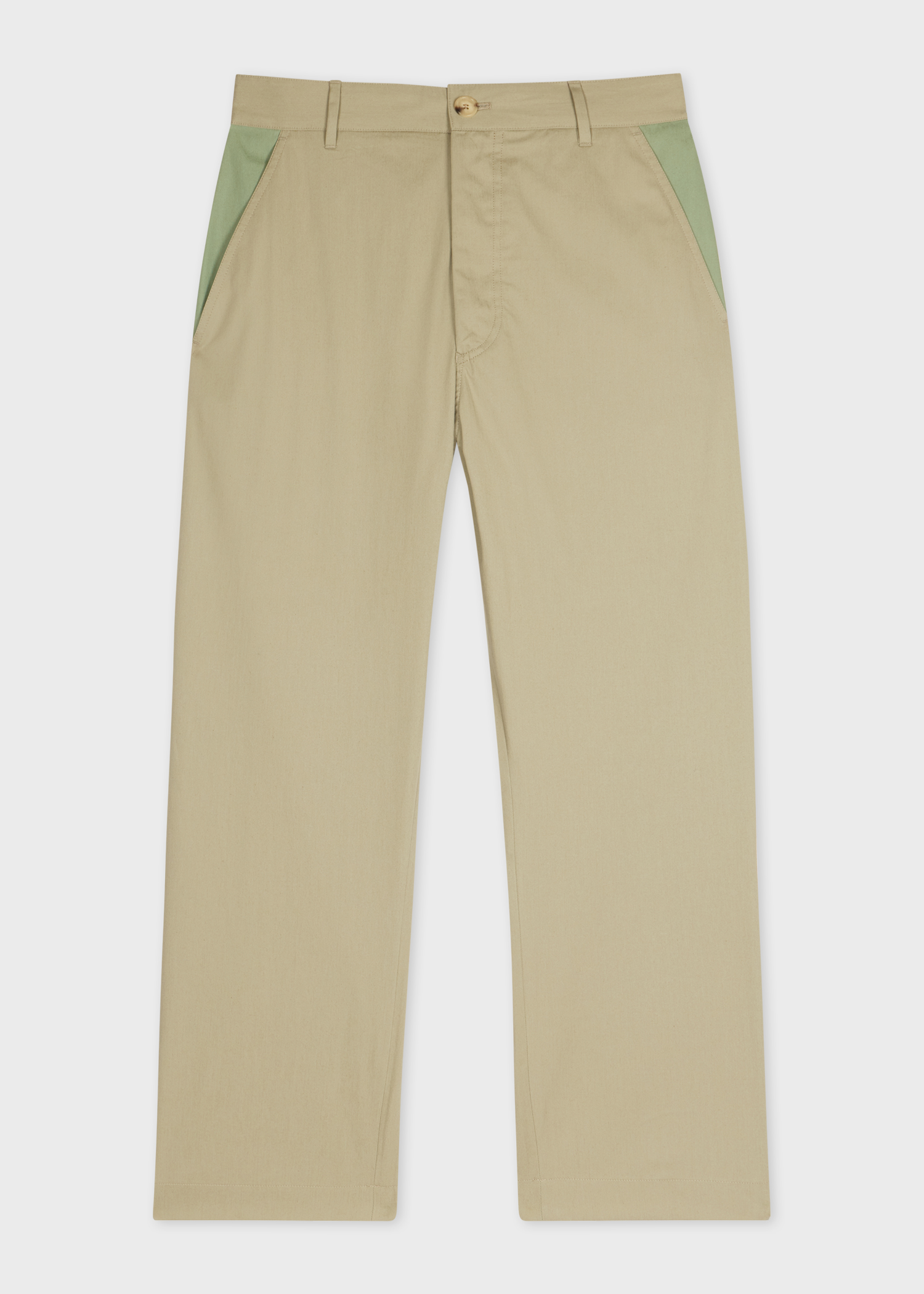 Men's Light Khaki Double-Face Elastic-Back Chinos