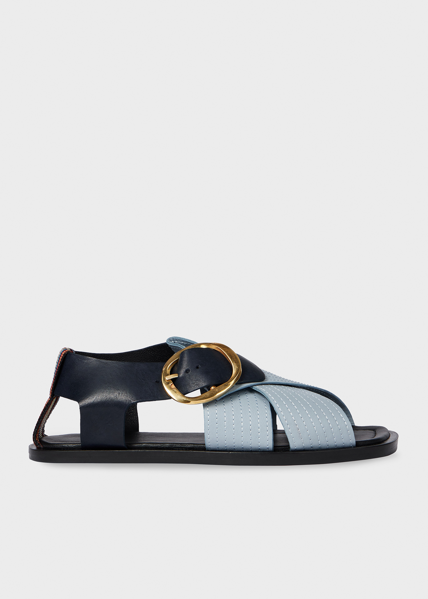 Women's Light Blue 'Merle' Leather Cross Strap Sandals