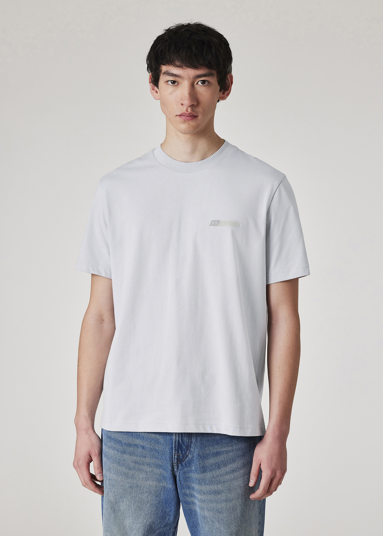 Grey PS Tilt Logo Cotton-Blend T-Shirt