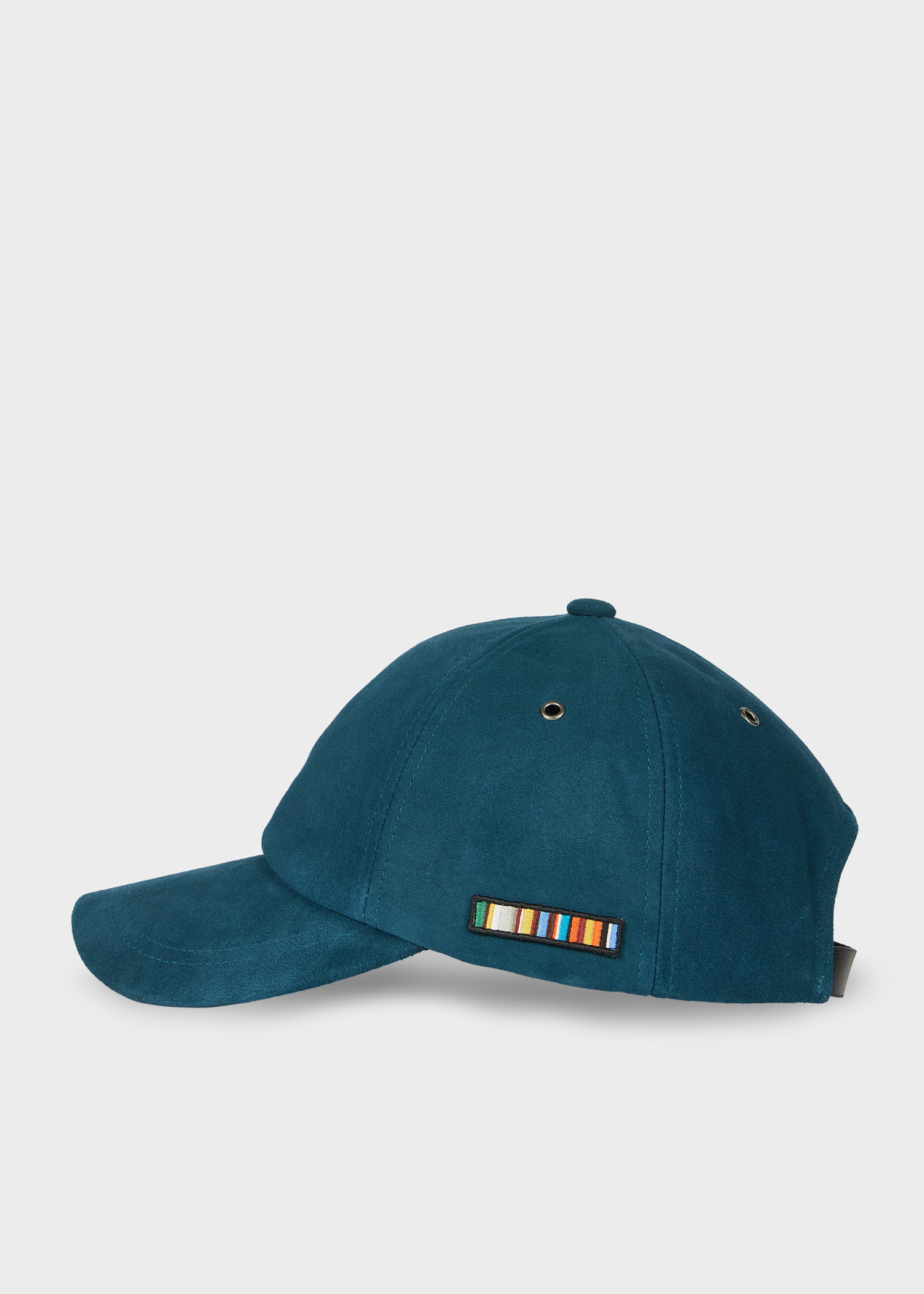 Dark Blue 'Signature Stripe' Trim Suede Baseball Cap