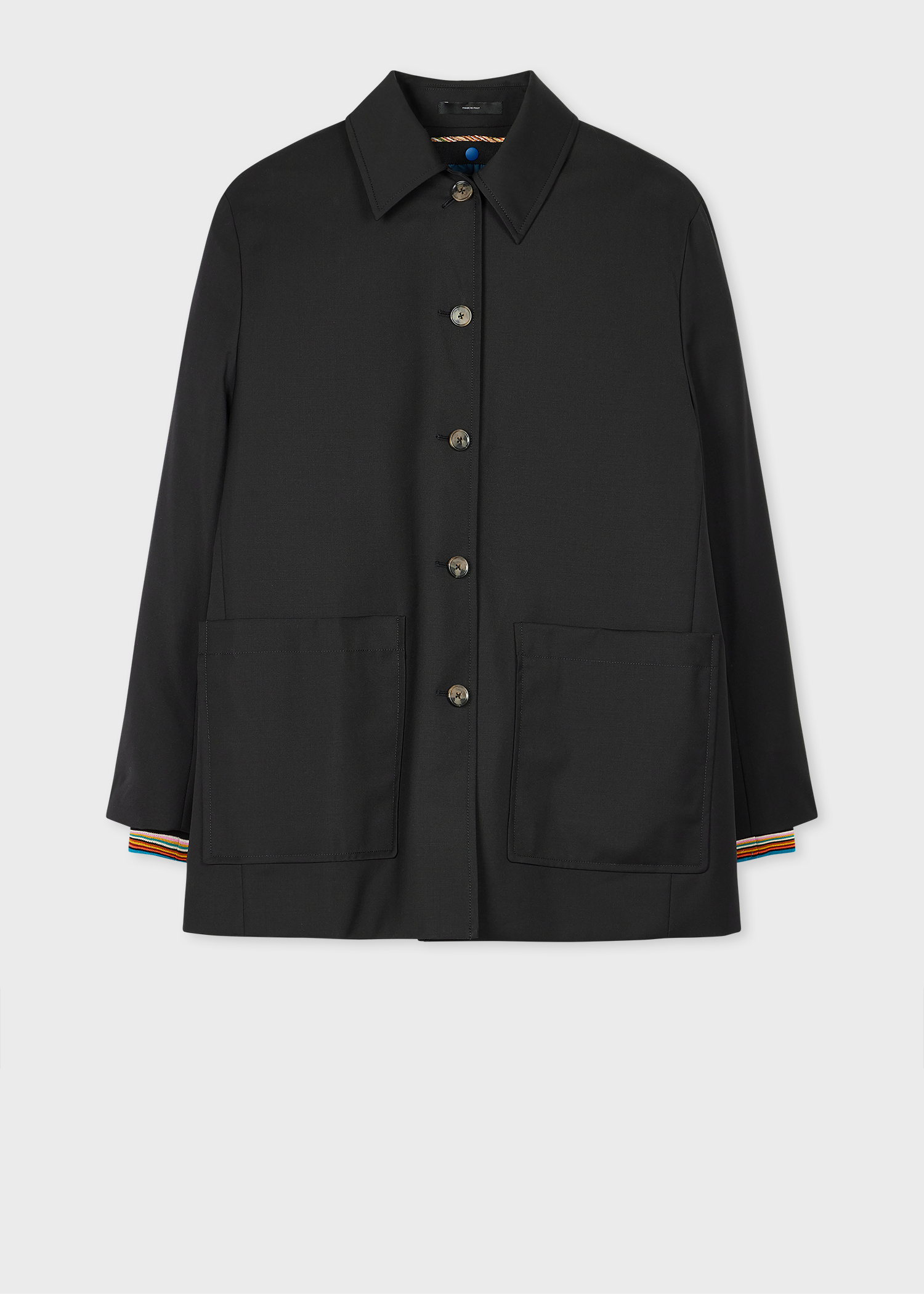 Women's Black Wool Work Jacket With Detachable Gilet