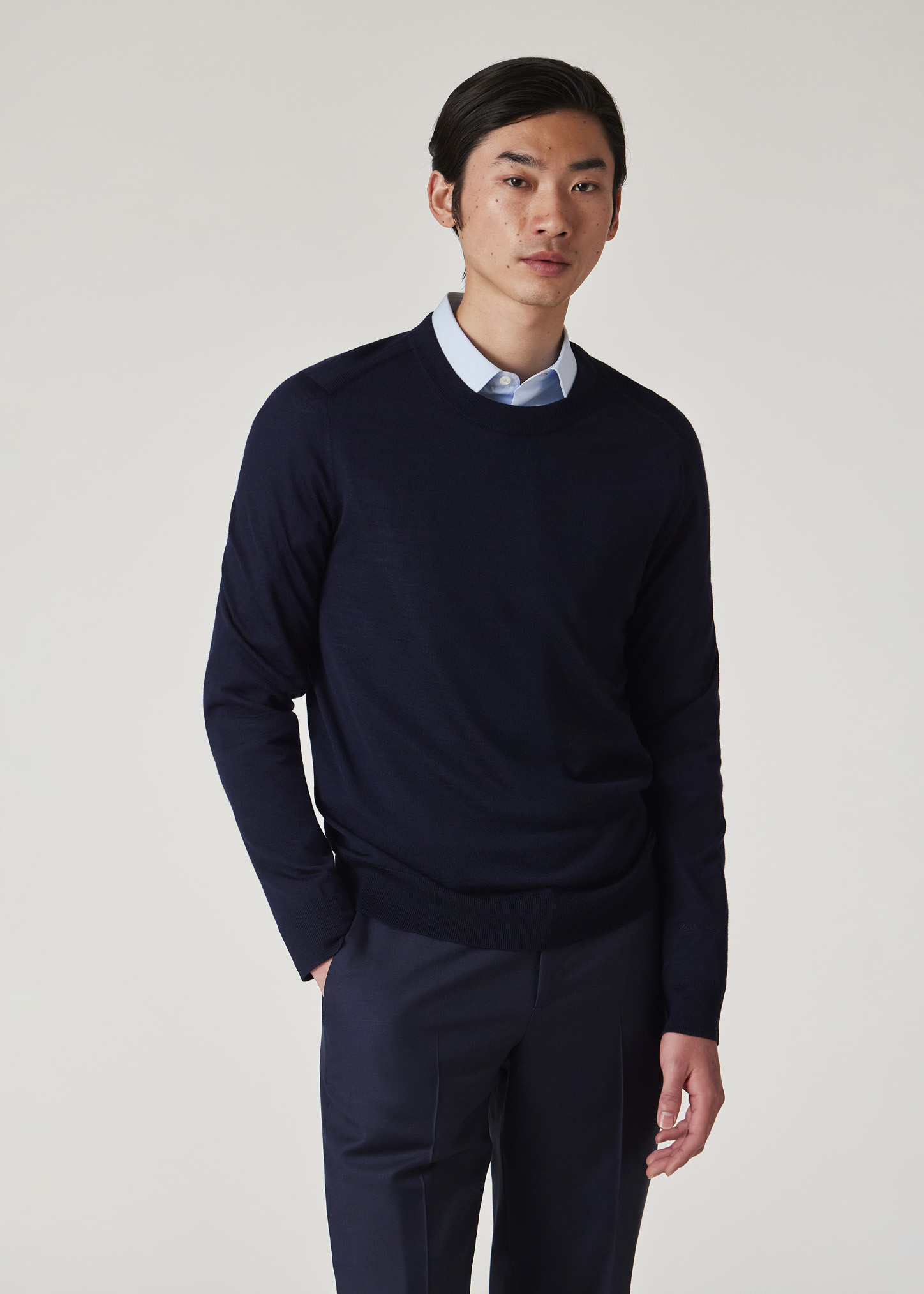 Navy Blue Merino Wool Sweater