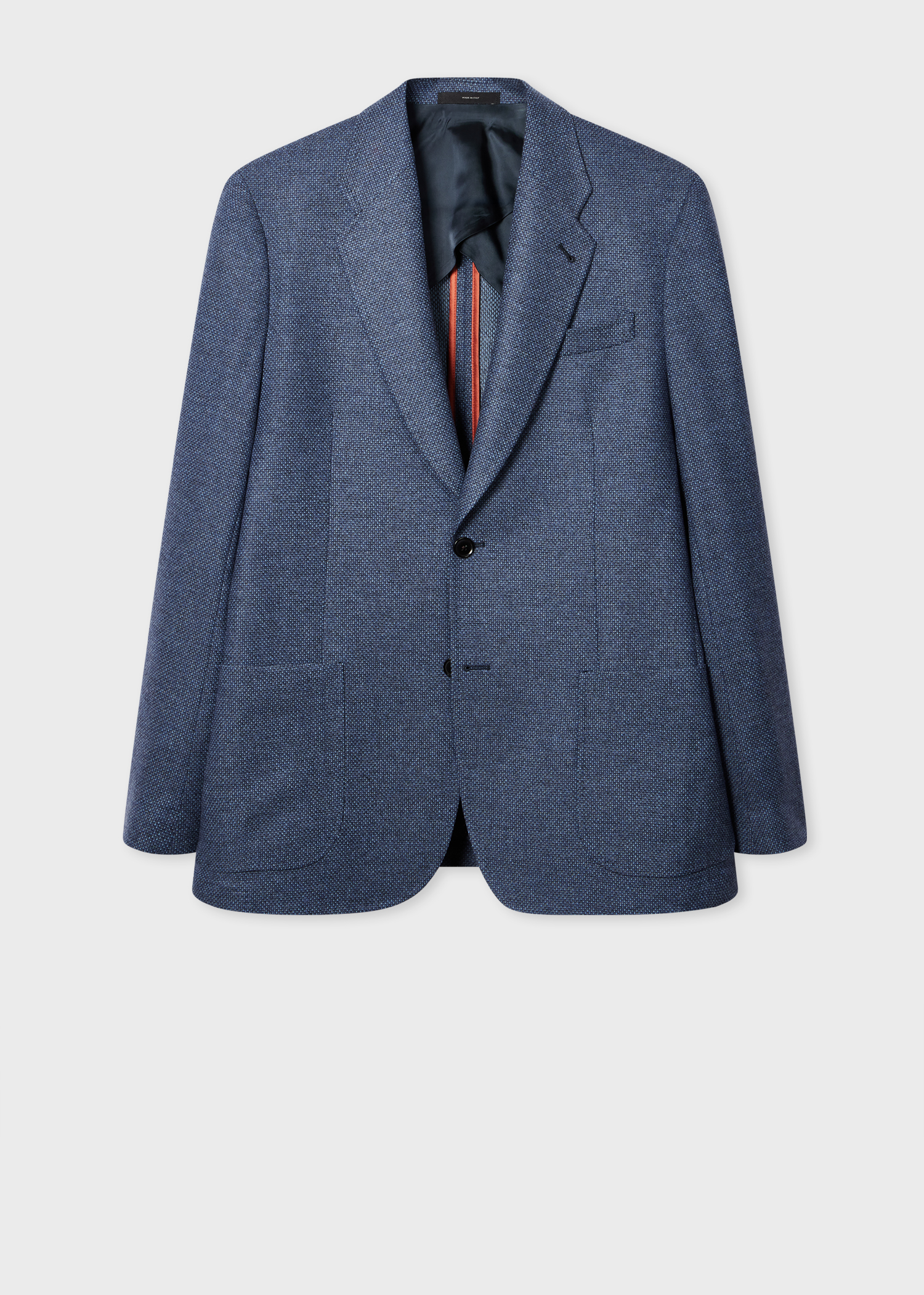 Men's Blue Wool-Cashmere Buggy-Lined Blazer