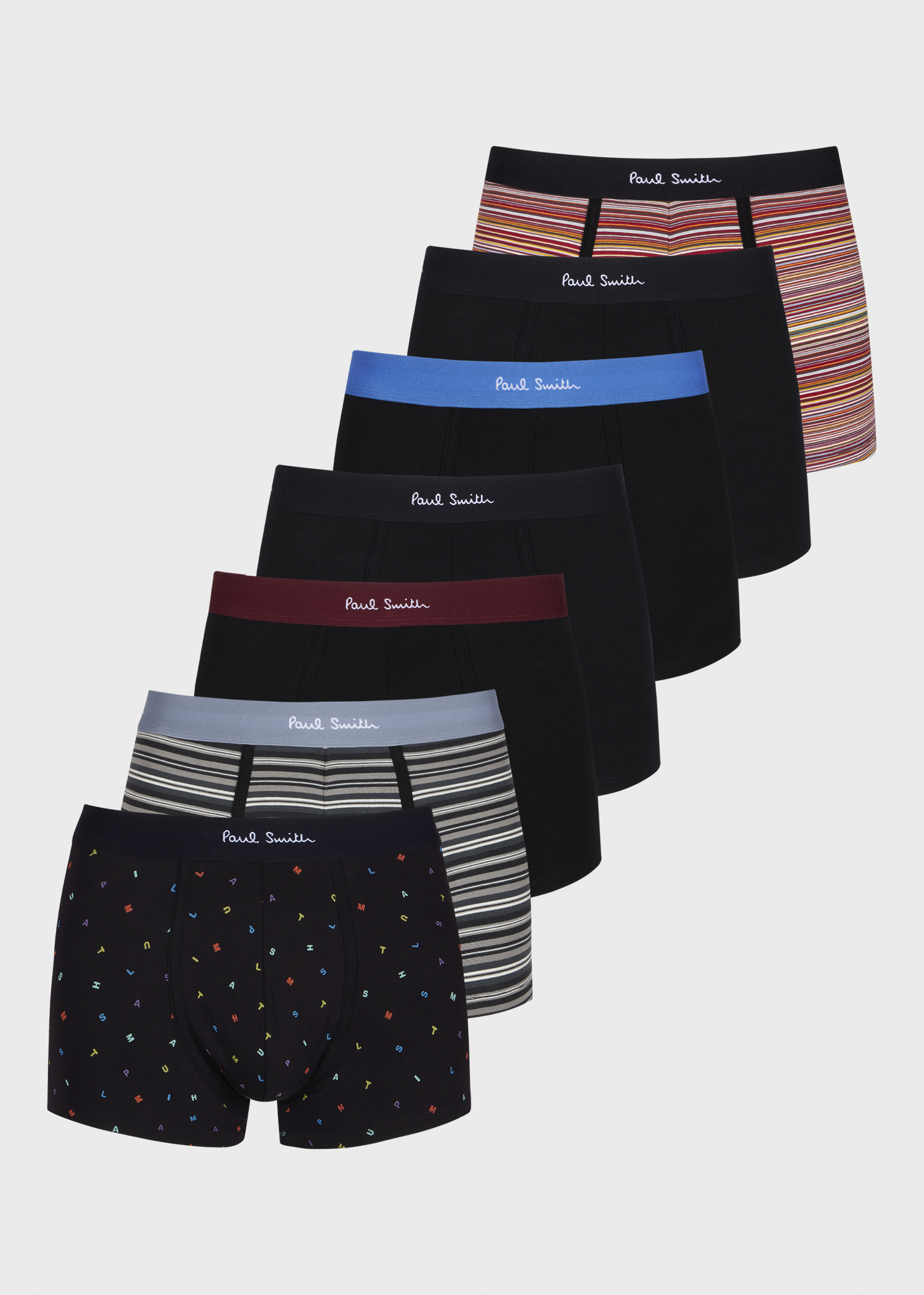 Men's Multicolour 'Signature Stripe' Boxer Briefs Seven Pack