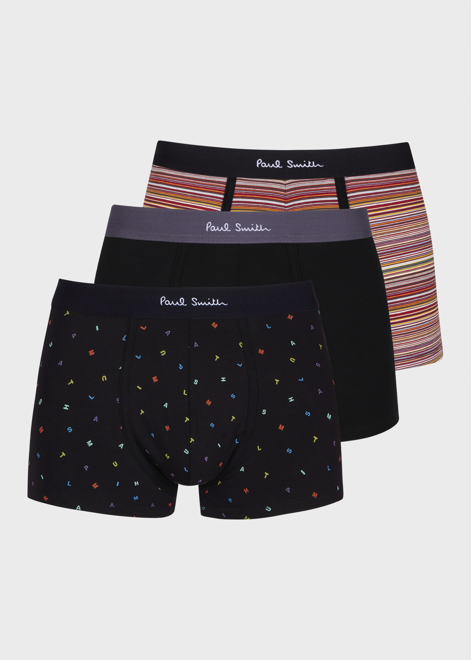 Men's Multicolour Organic Cotton 'Signature Stripe' Boxer Briefs Three Pack