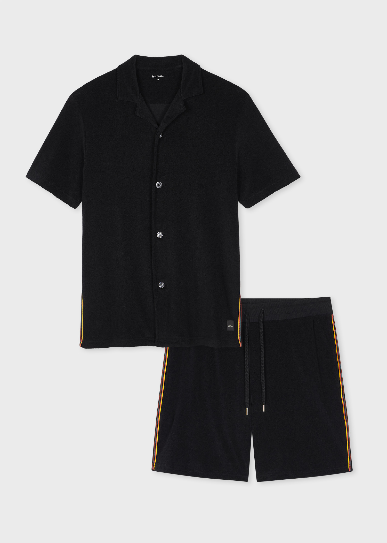 Men's Black Towelling Lounge Set