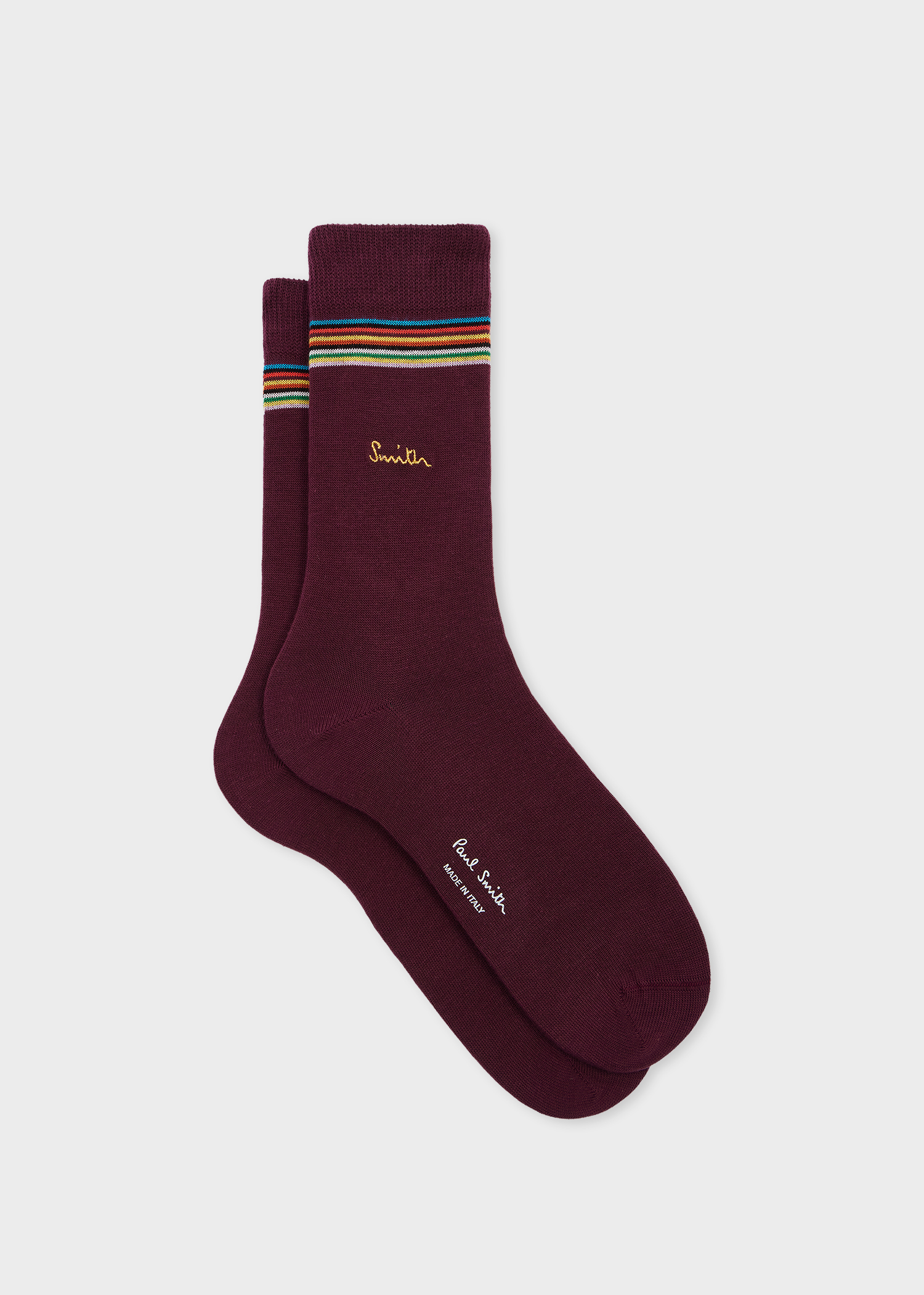 Women's Burgundy 'Signature Stripe' Tip Socks