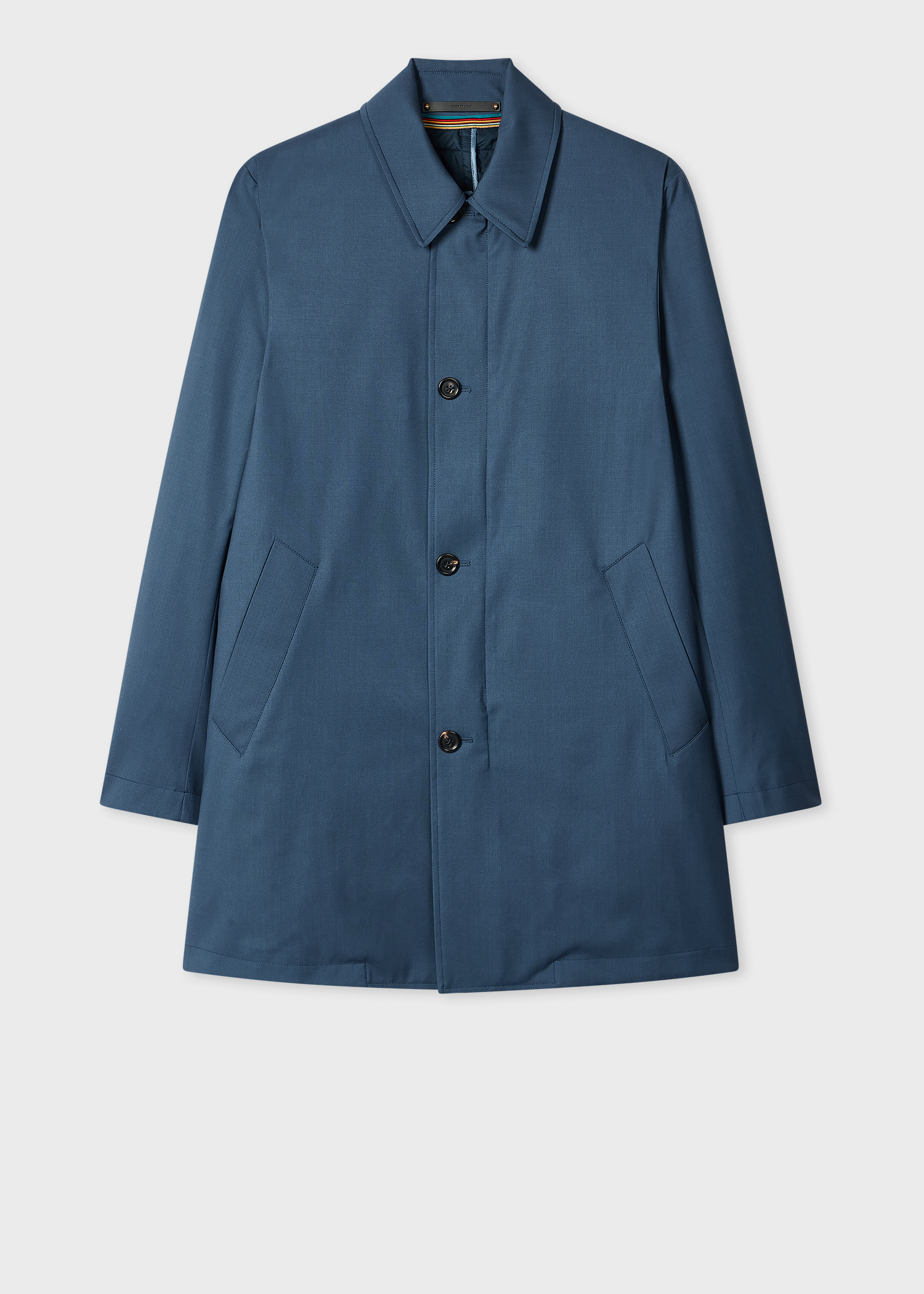 Men's Blue 'Storm System' Wool Mac With Detachable Gilet
