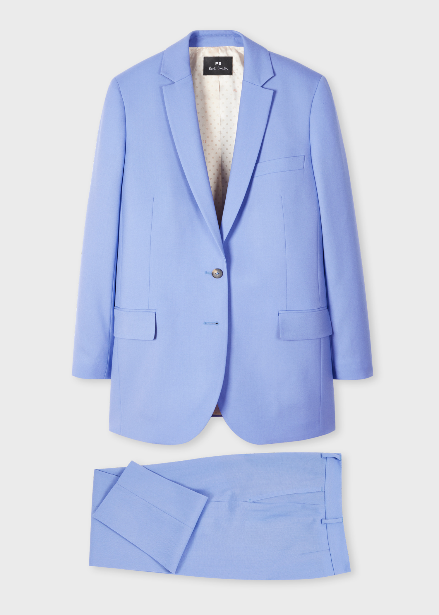 Women's Dusty Blue Wool Hopsack Suit