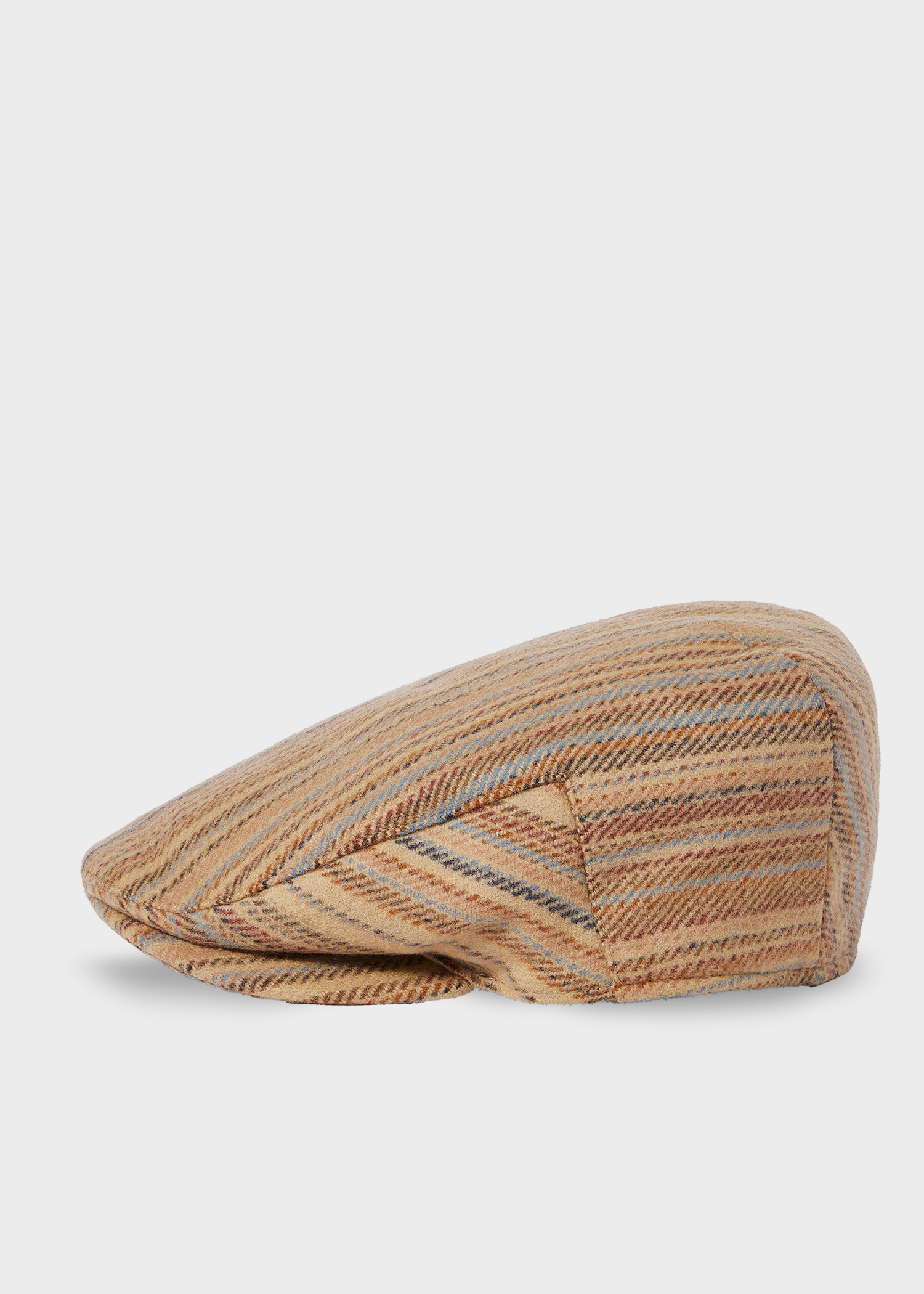 Men's Beige 'Signature Stripe' Flat Cap