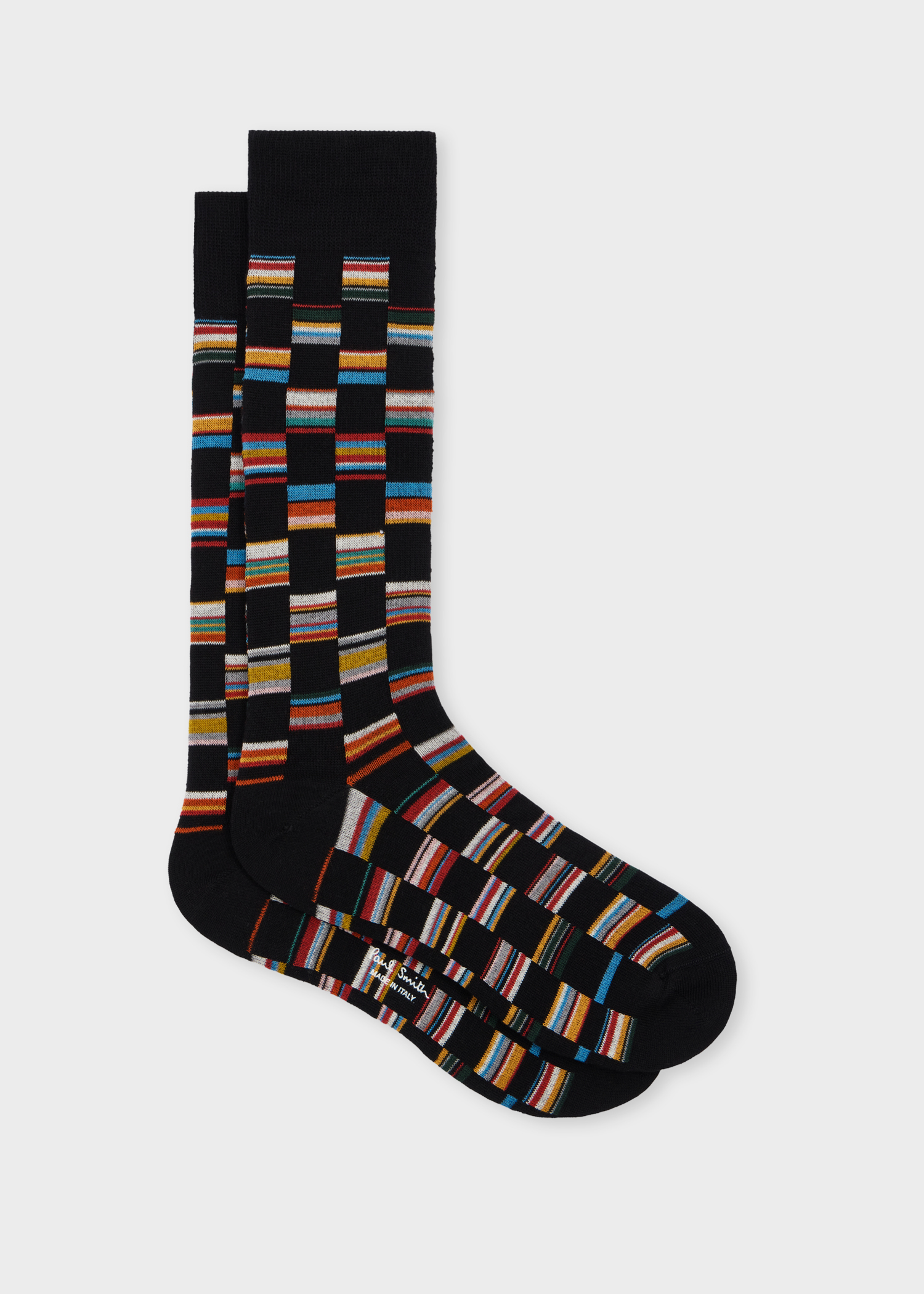 Cotton-Blend 'Signature Stripe Check' Socks